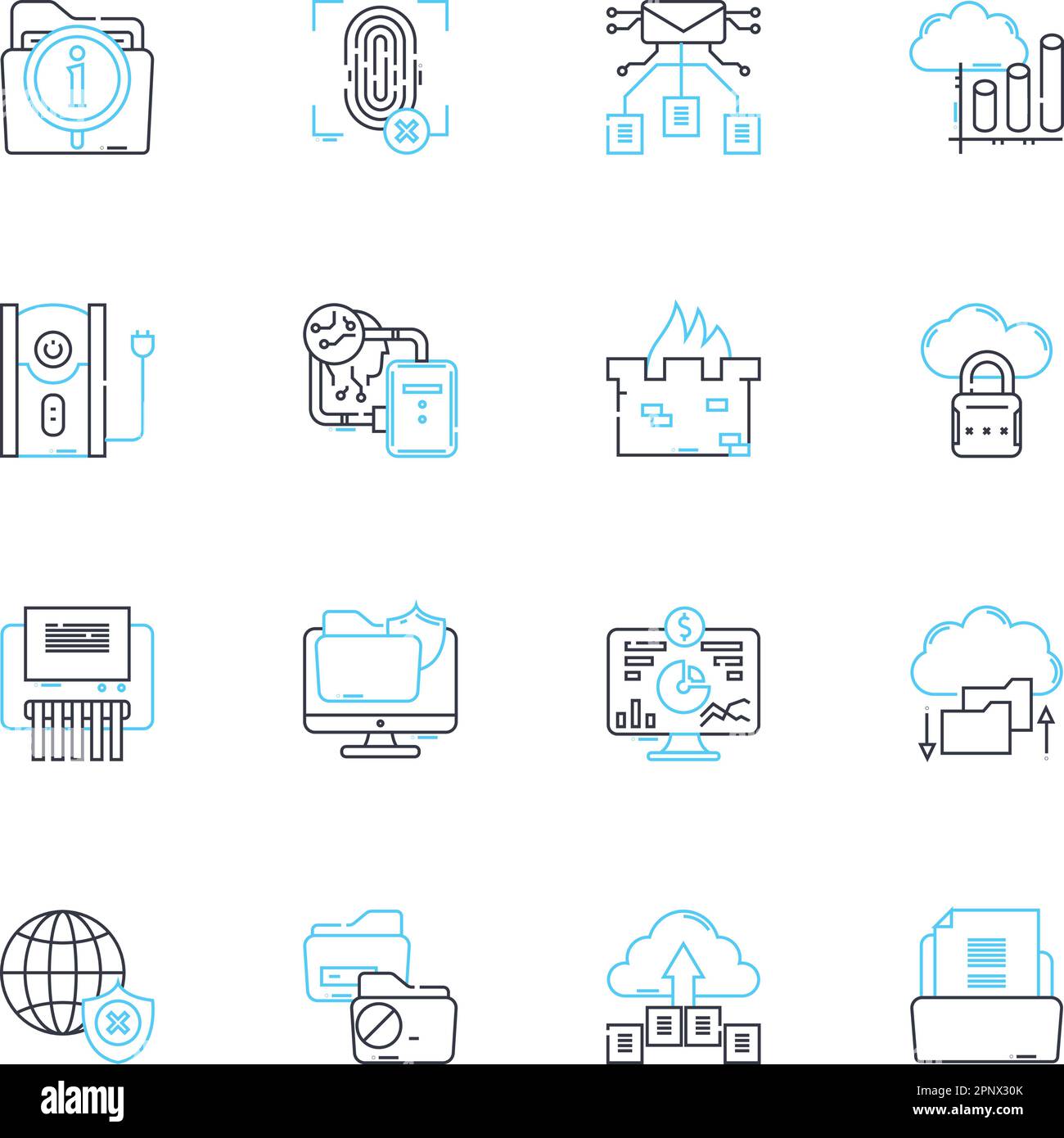 Investment portfolio linear icons set. Diversification, Allocation ...