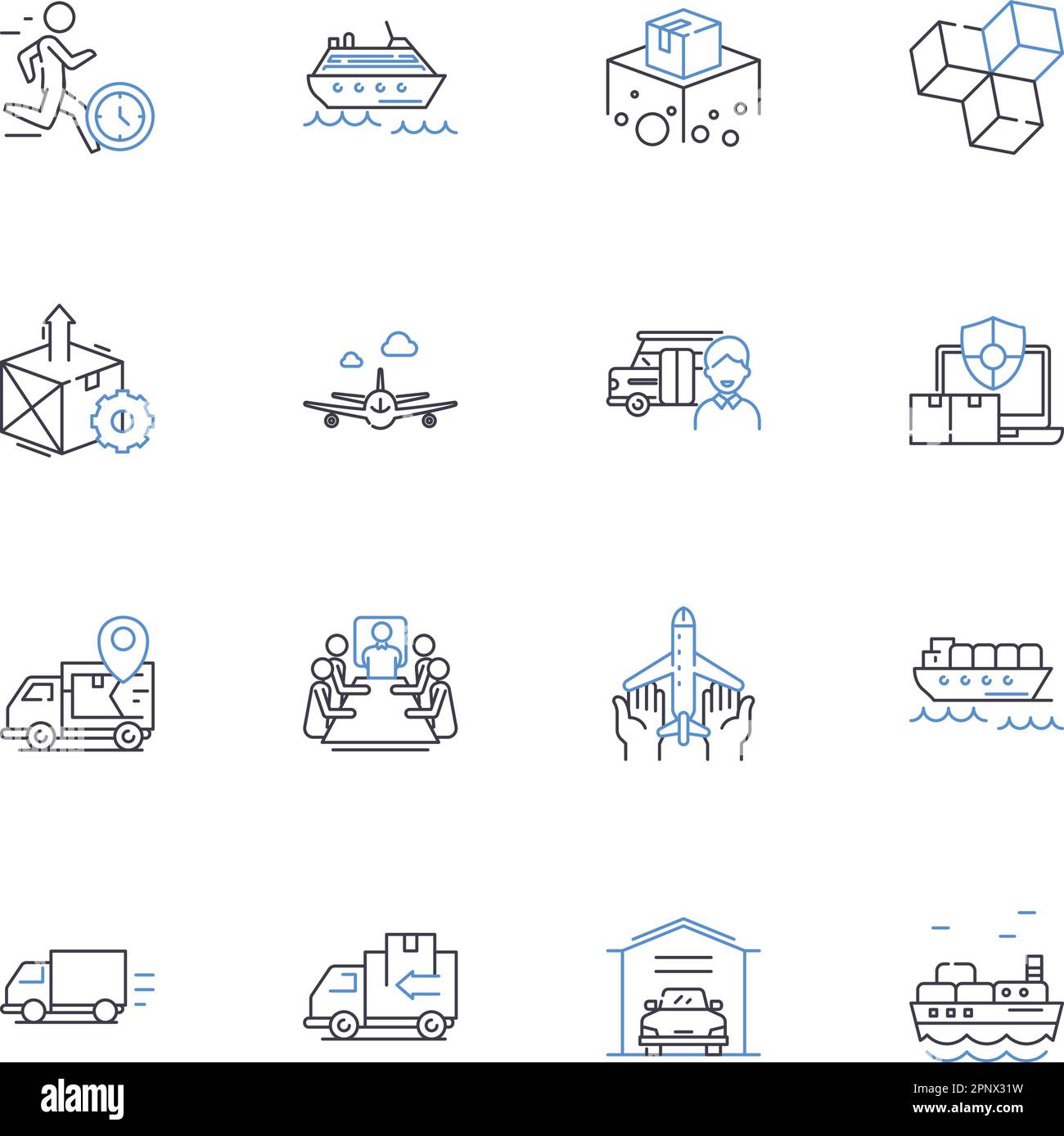 Order delivery line icons collection. Dispatch, Courier, Fulfillment, Shipment, Packaging ...