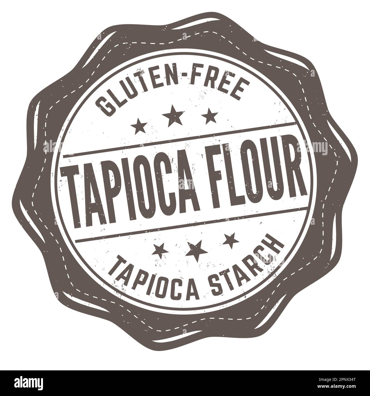 Tapioca flour grunge rubber stamp on white background, vector ...