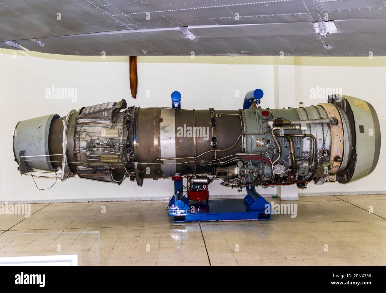 Shot of an airplane turbine on display Stock Photo - Alamy