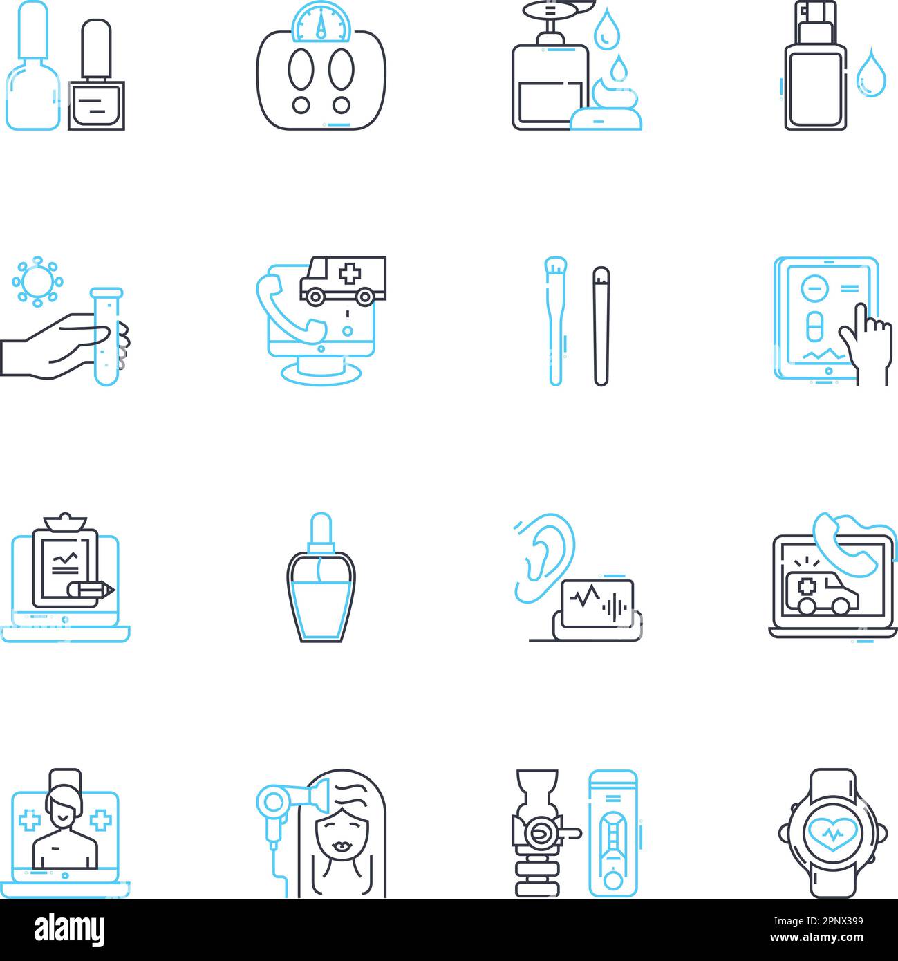 Life balance linear icons set. Equilibrium, Harmony, Moderation ...