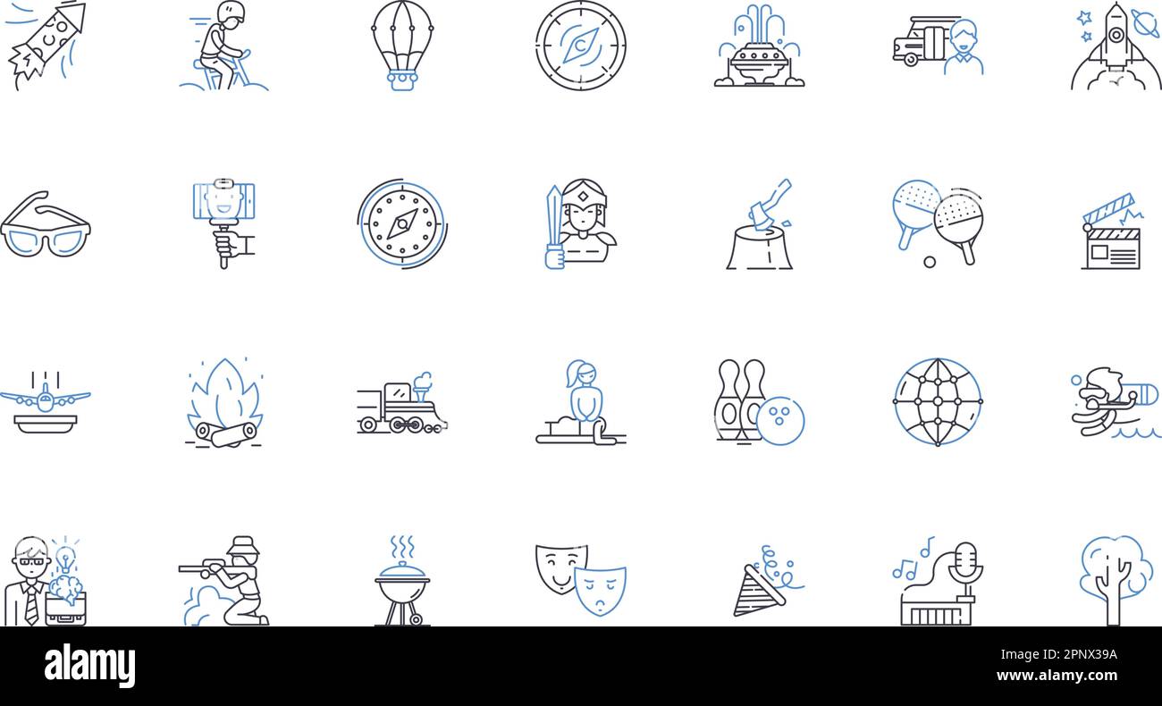 Family getaway line icons collection. Reunion, Bonding, Quality time ...