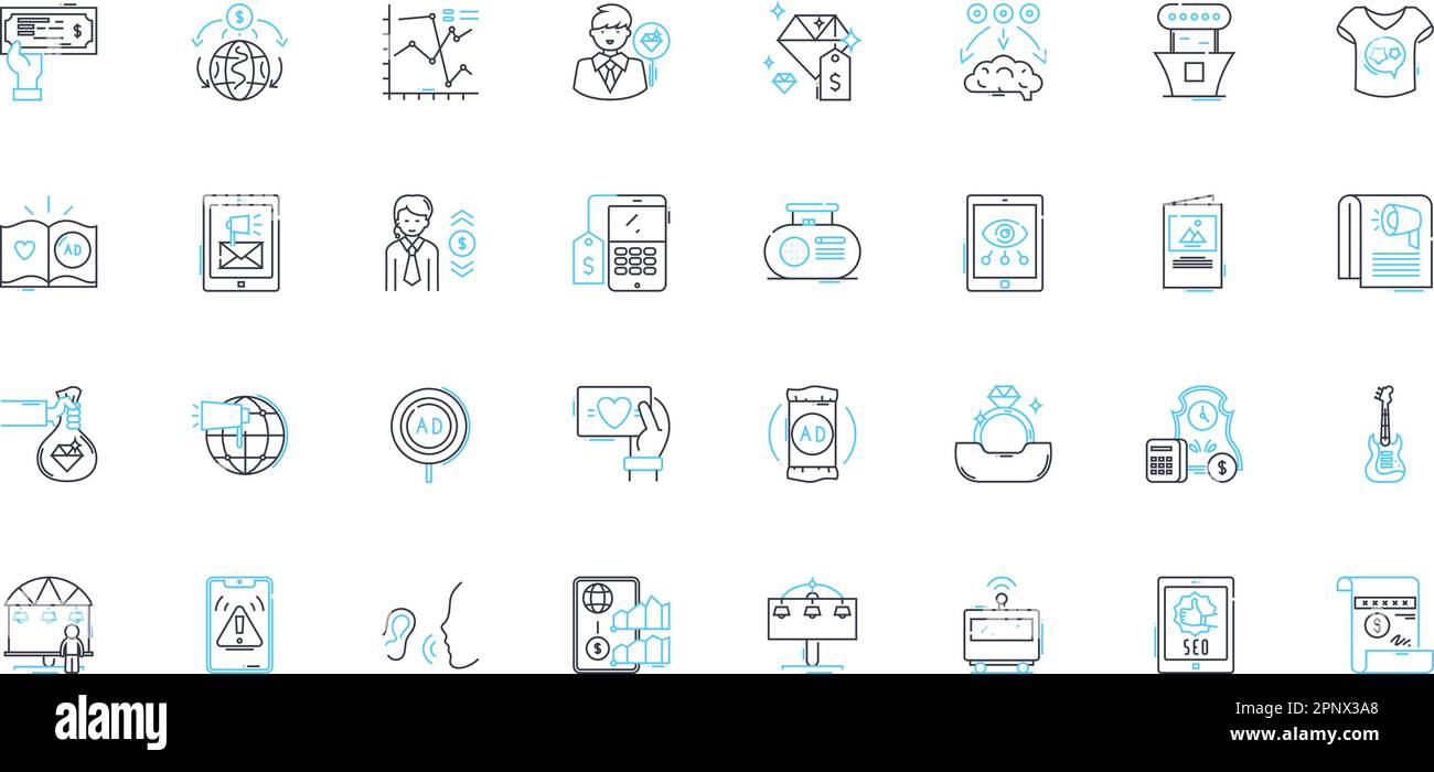 Expansion and growth linear icons set. Expansion, Growth, Development ...