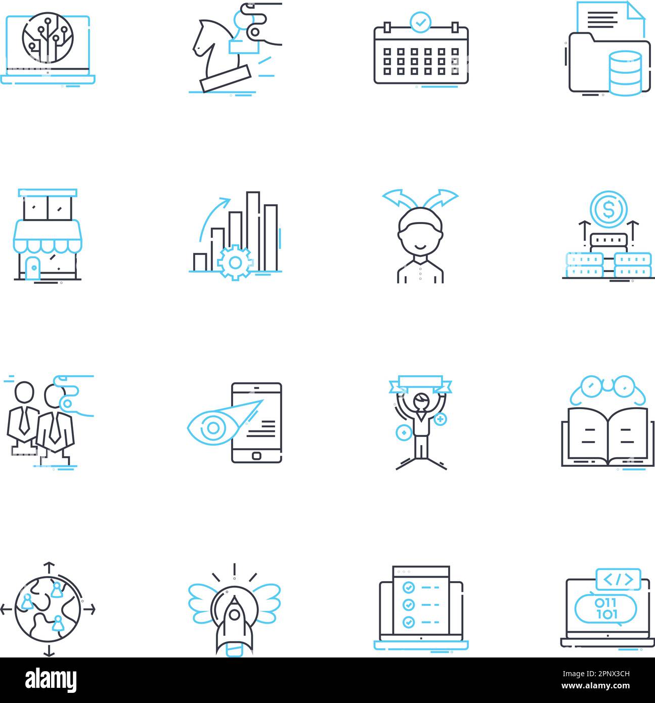 Intelligent idea linear icons set. Innovation, Creativity, Ingenuity ...