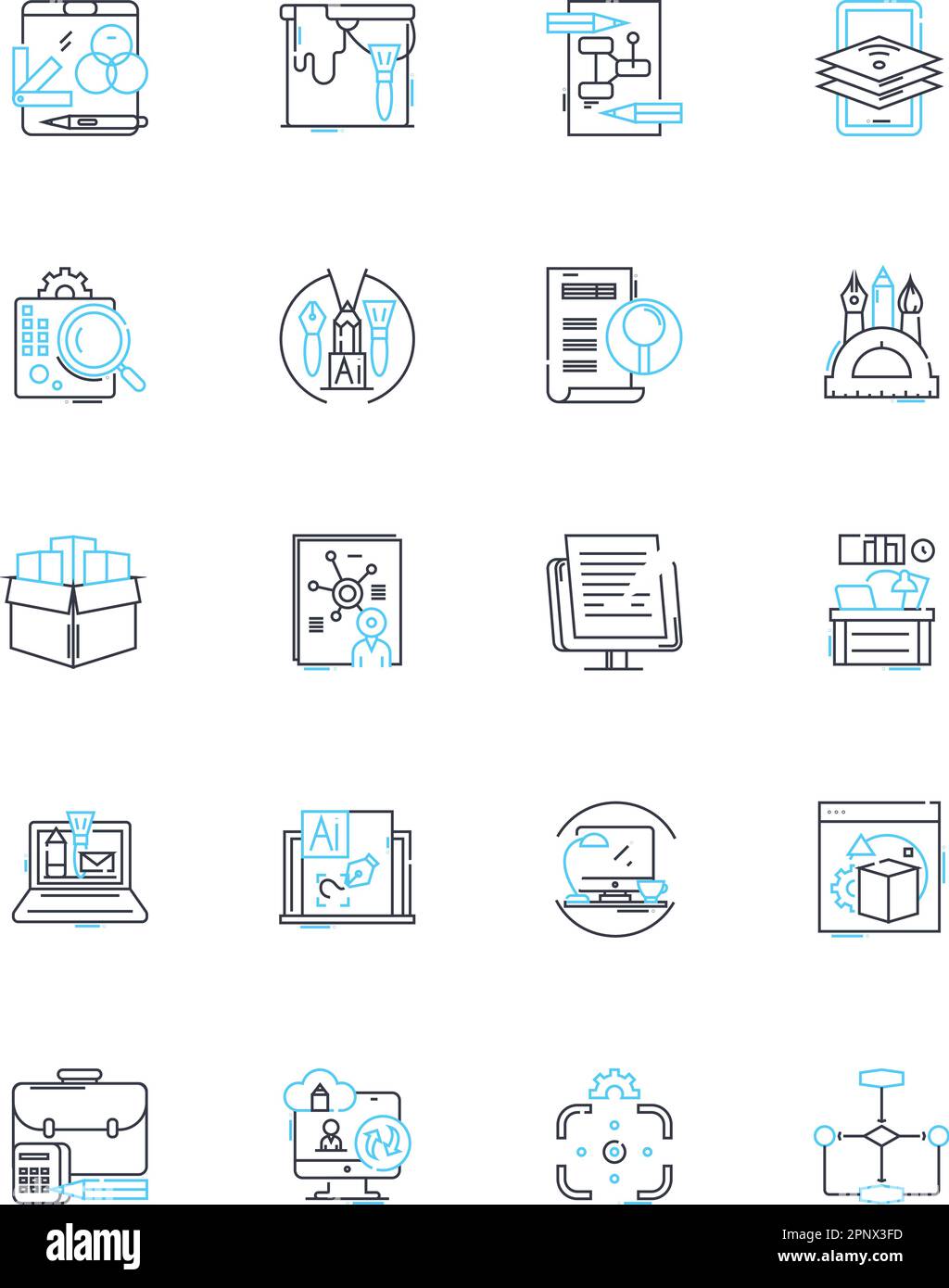 Web Software Linear Icons Set Platform Browser Interface Framework Plugin Widget