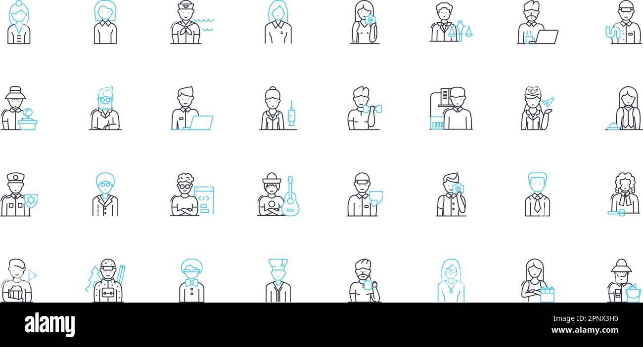 Consumer insights linear icons set. Behavior, Trends, Sentiment ...