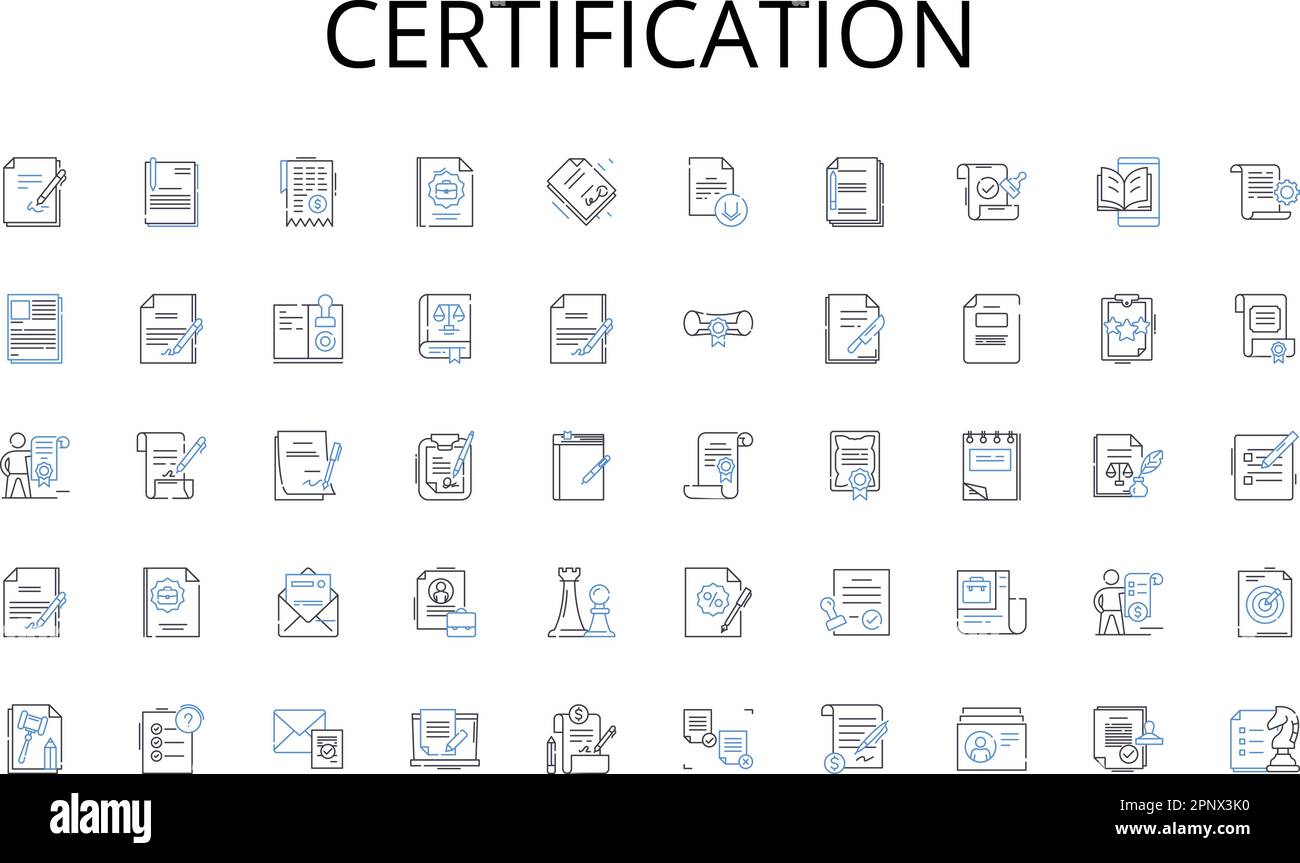 Certification line icons collection. Refinement, Progress, Growth ...