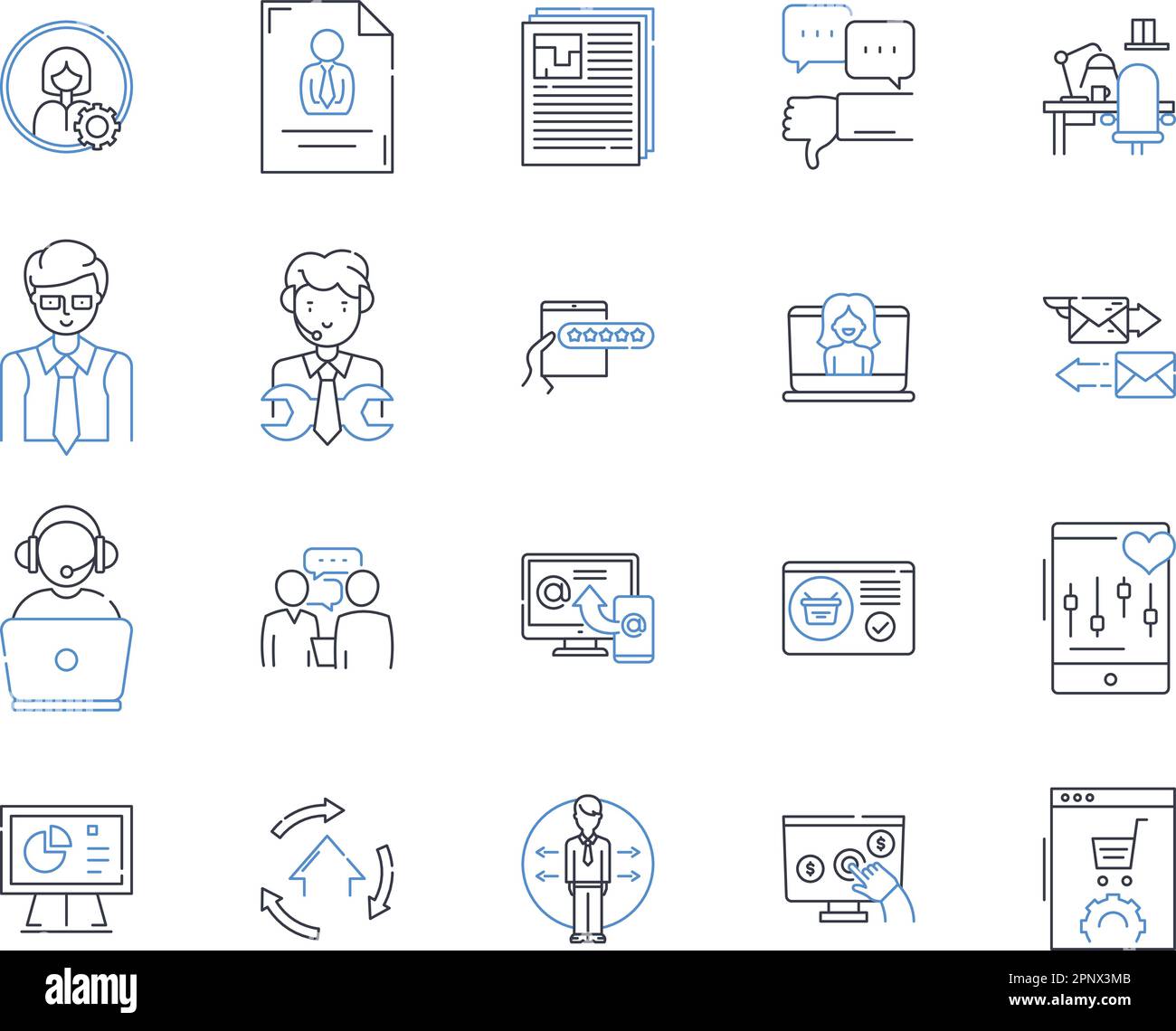 Online advertising line icons collection. Banner, Click-through ...