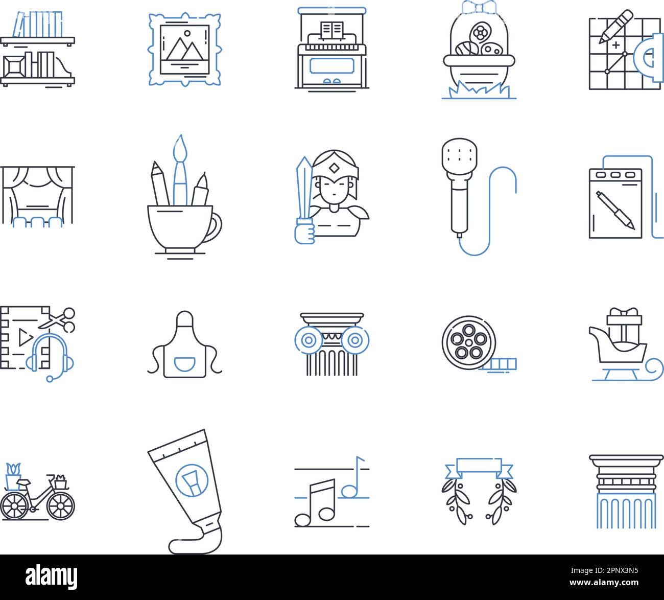 Tailor Made Items Line Icons Collection Custom Bespoke Personalized Tailored Made To Order