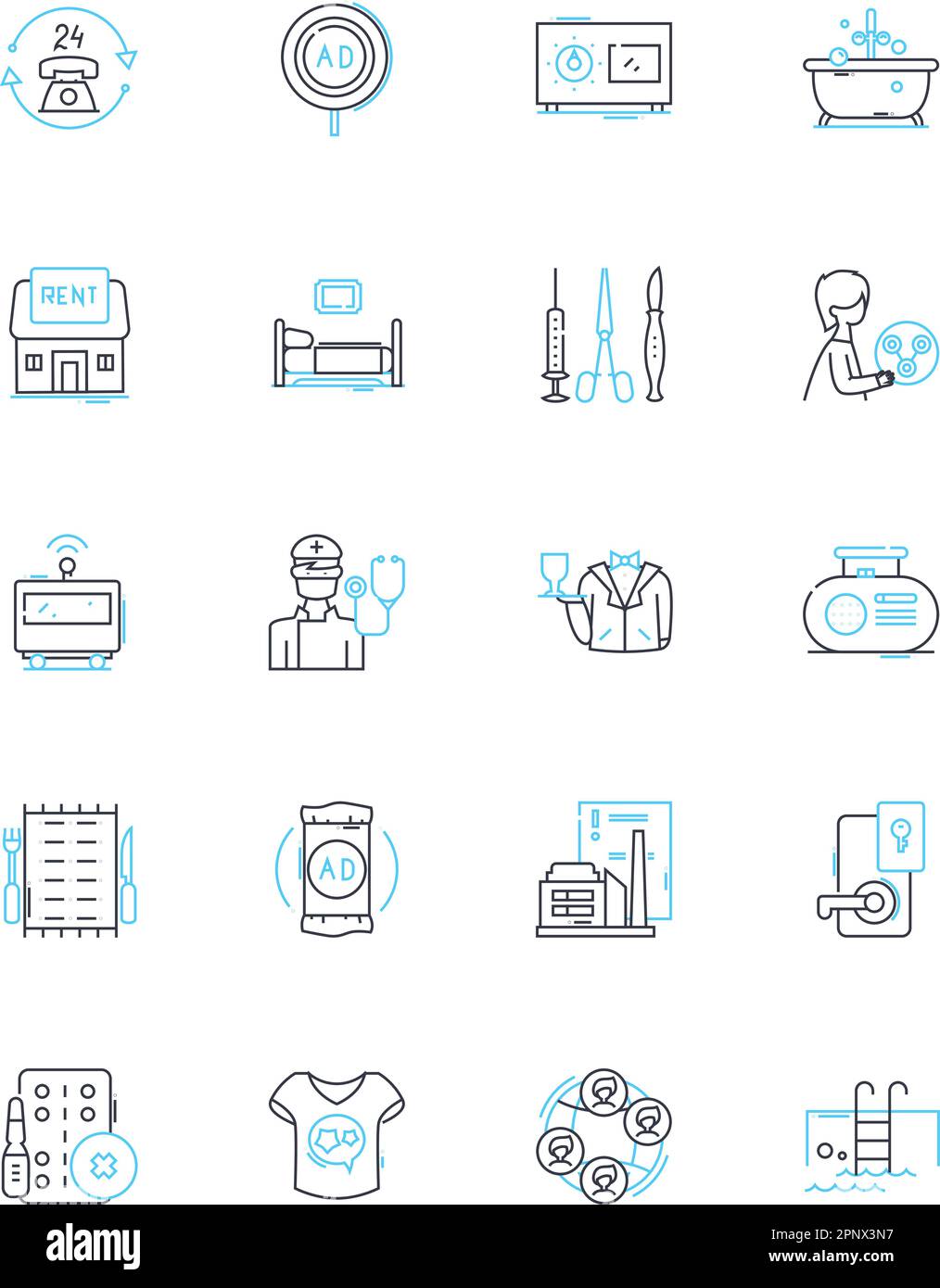 User help linear icons set. Assistance, Support, Guidance, Helpdesk ...