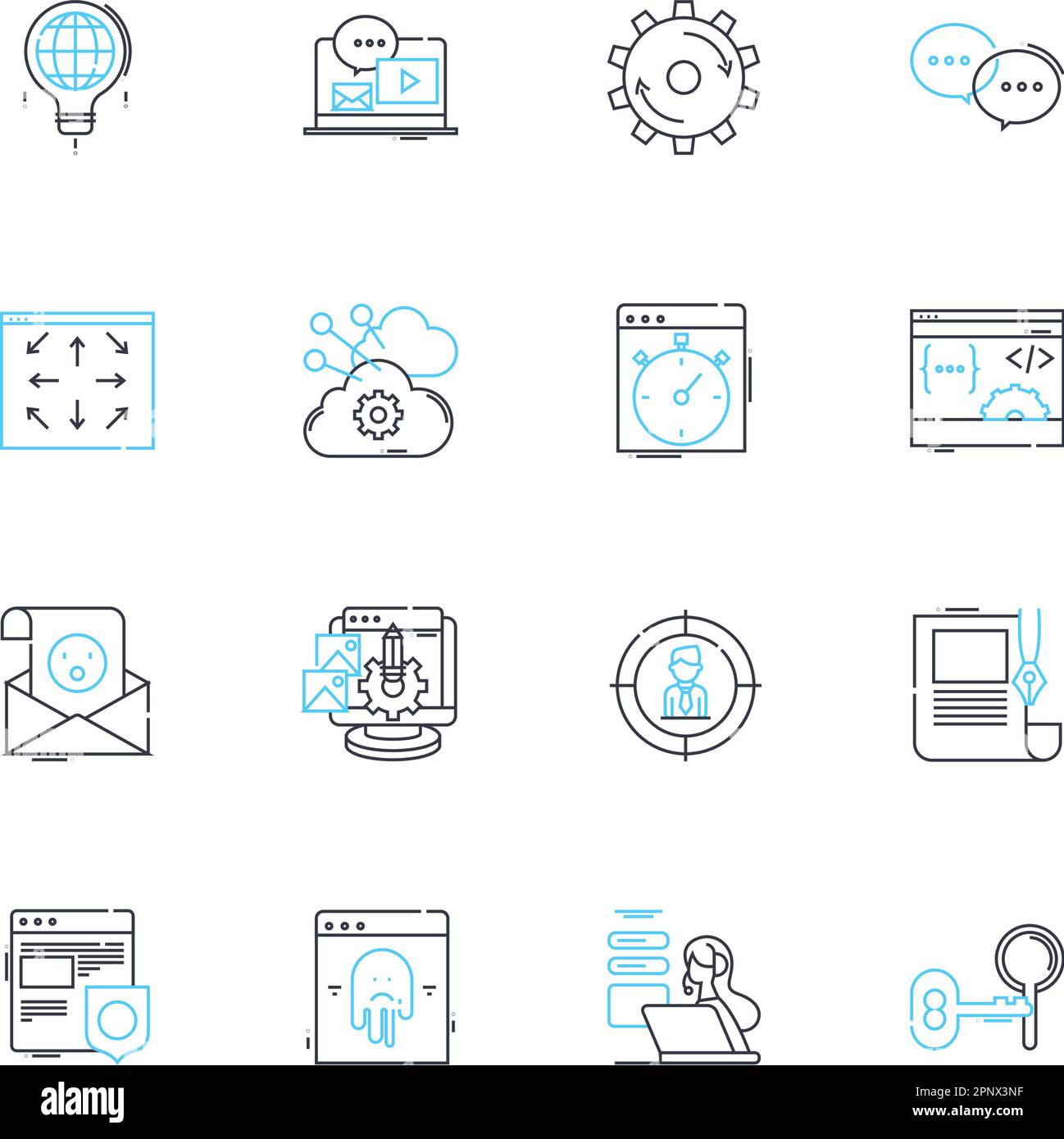 Product Marketing Linear Icons Set Branding Promotion Advertising Packaging Positioning