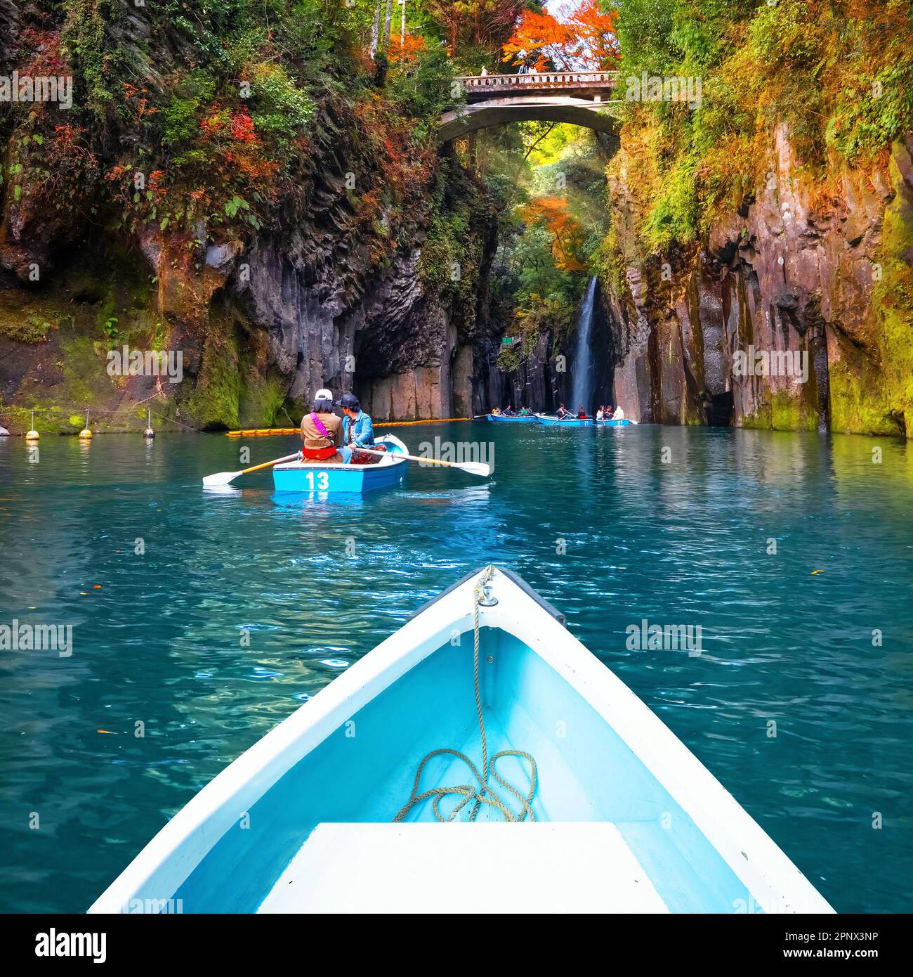 Miyazaki, Japan - Nov 24 2022: Takachiho Gorge is a narrow chasm cut ...