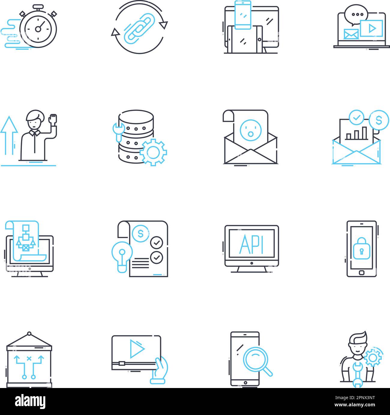 Branding identity linear icons set. Logo, Brandmark, Typography, Color ...