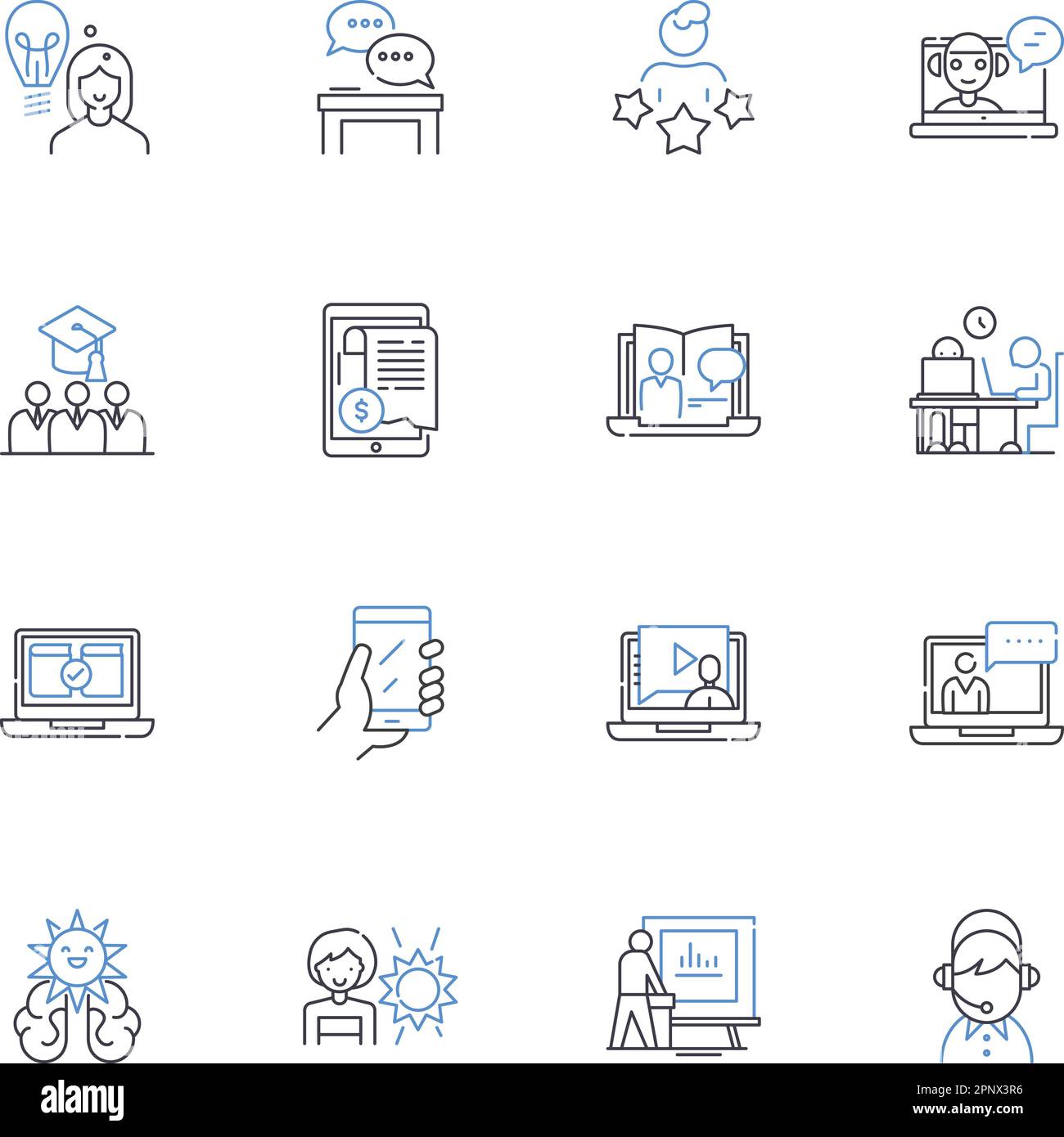 Manager line icons collection. Leadership, Delegation, Decision-making ...