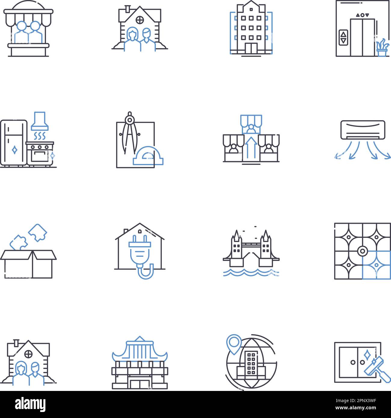 Home fixing line icons collection. Plumbing, Electrical, Carpentry ...