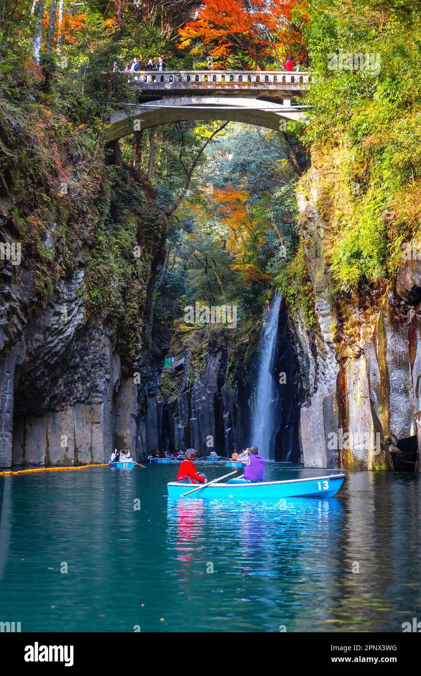 Miyazaki, Japan - Nov 24 2022: Takachiho Gorge is a narrow chasm cut ...