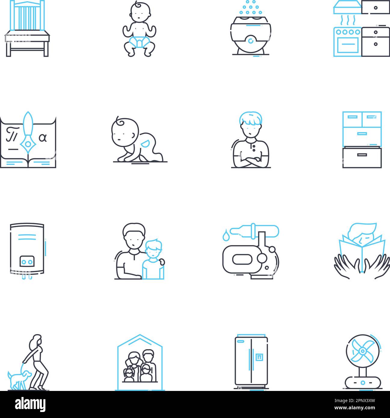 Dwellers linear icons set. Denizens, Inhabitants, Residents, Occupants ...