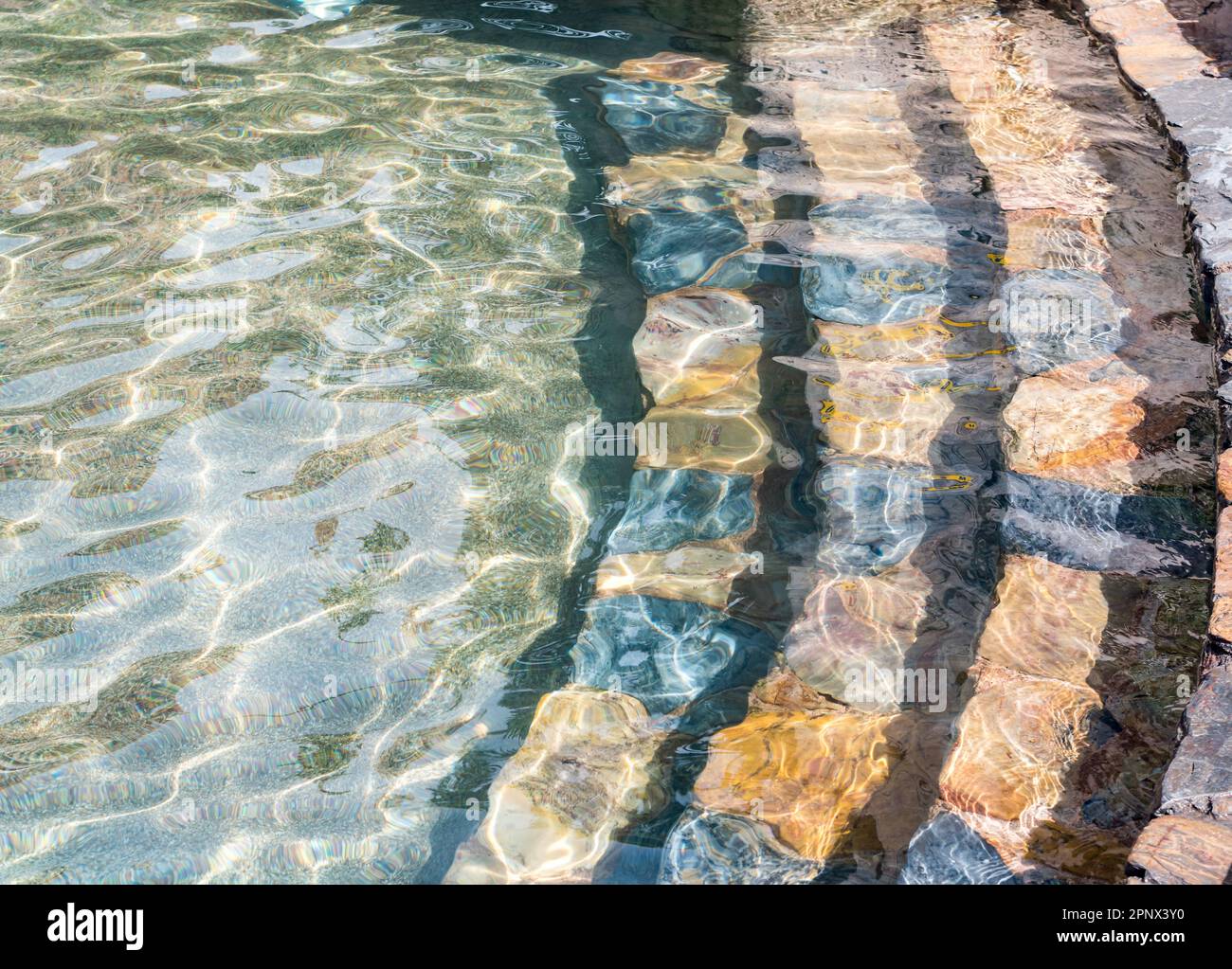 stone stairs down into the water, swimming pool Stock Photo - Alamy