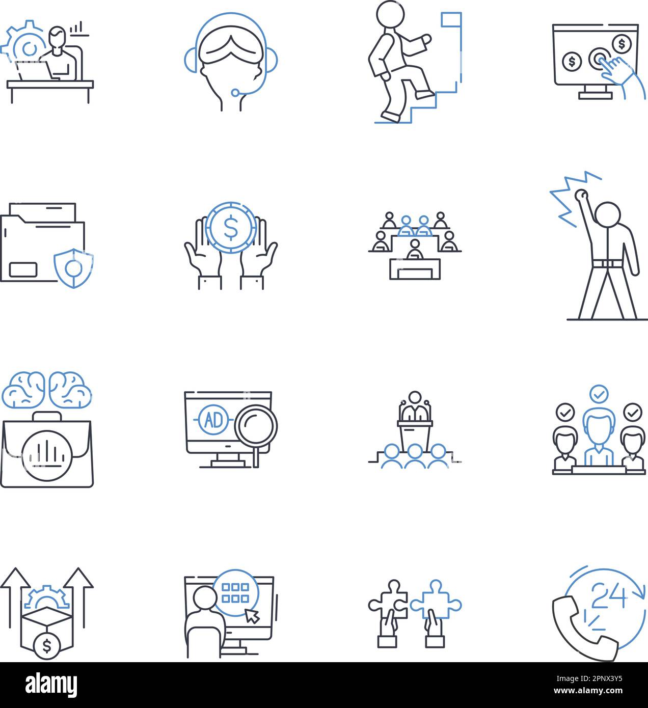 Skillful proficiency line icons collection. Mastery, Expertise ...