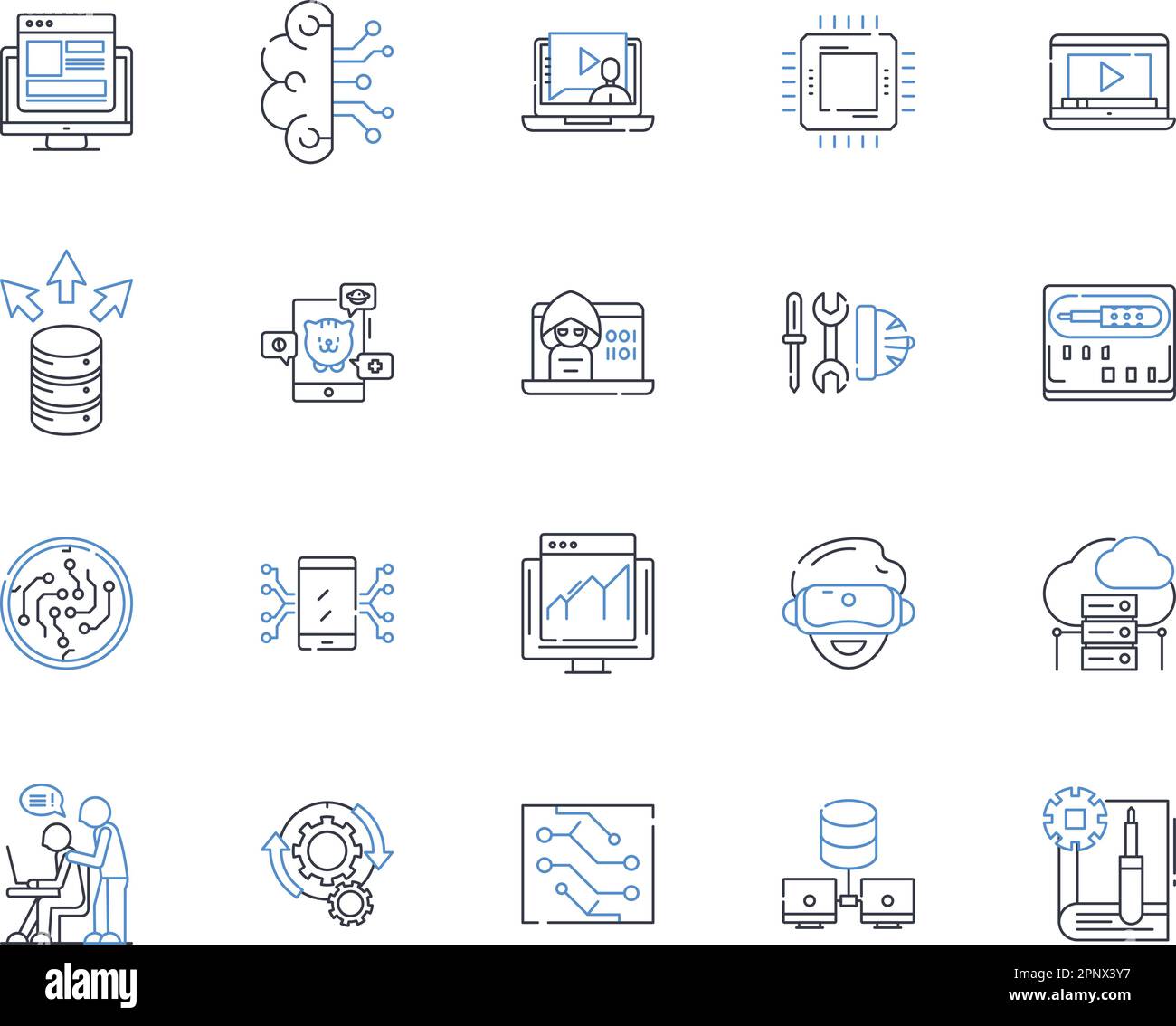 Content management system line icons collection. Platform, Website ... Content management system line icons collection. Platform, Website ...