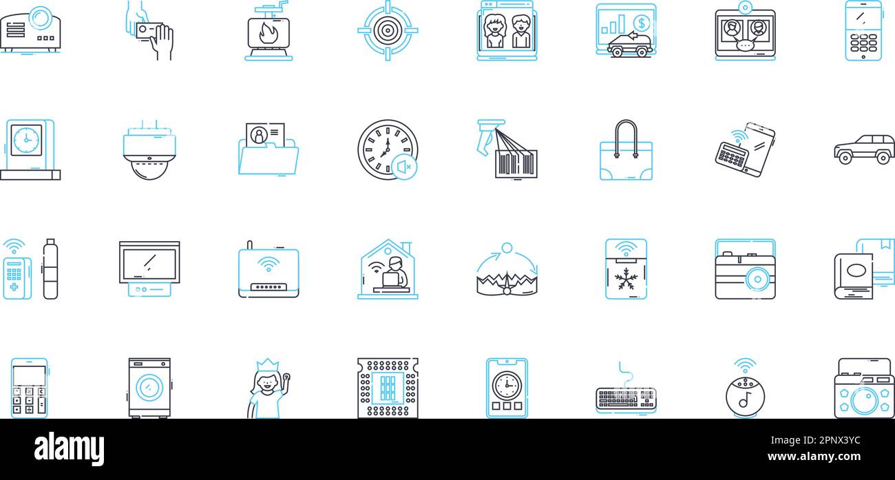 Copier linear icons set. Photocopy , Print , Scanner , Duplex ...