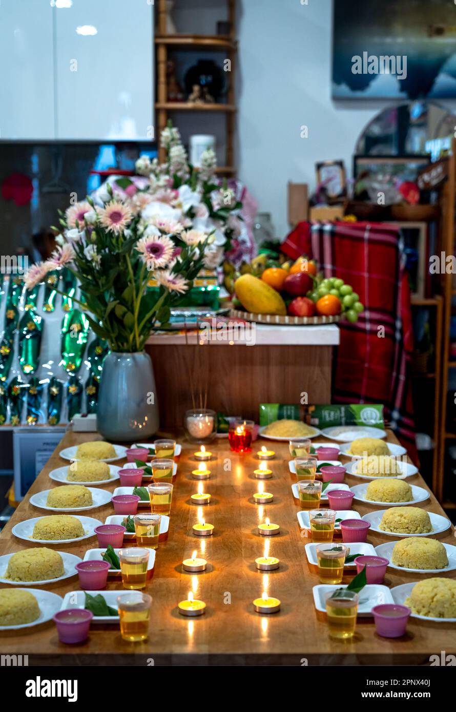 A full-month celebration for newborn baby is held at home as Vietnamese ...