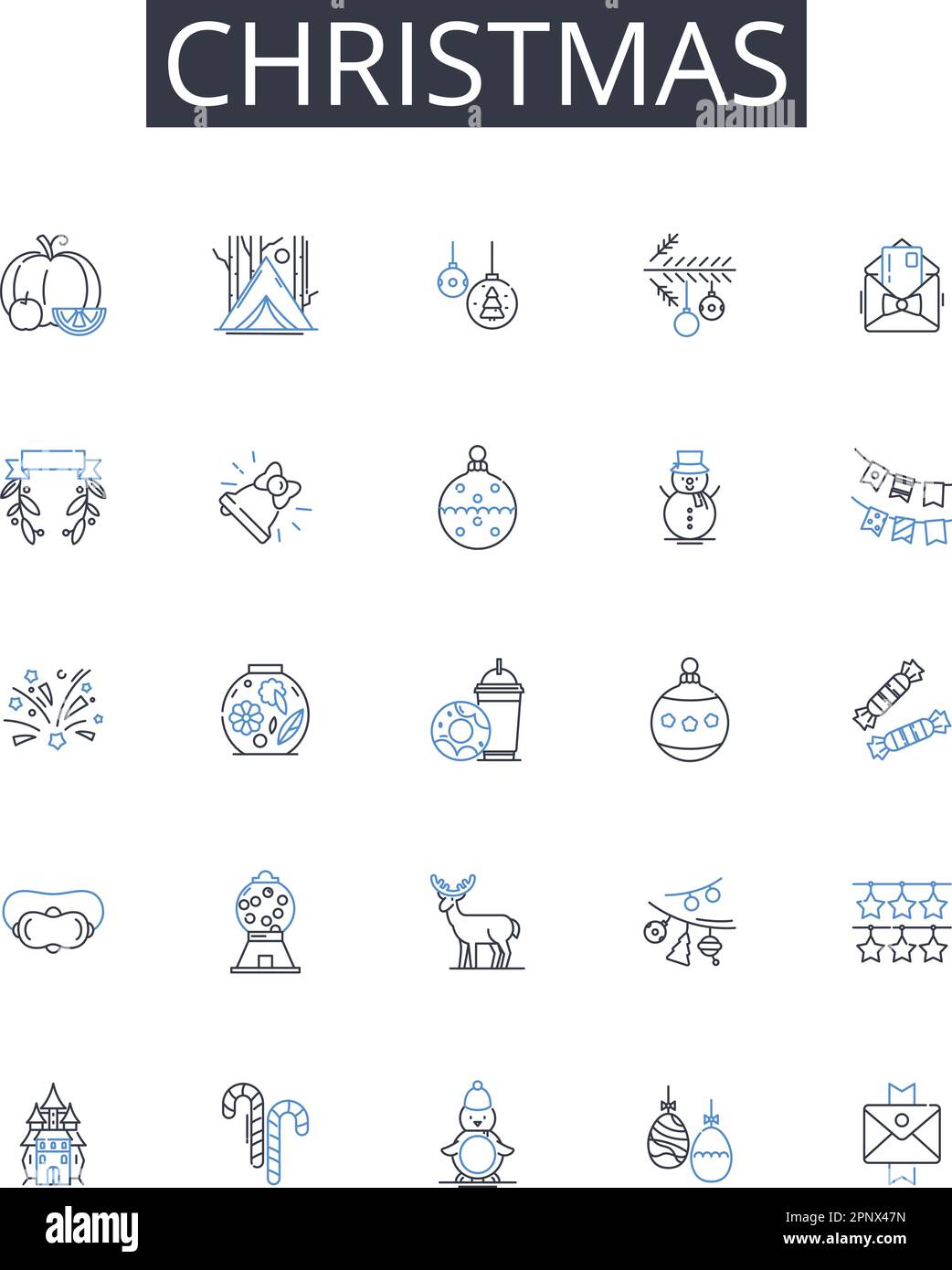 Christmas line icons collection. Accountability, Autonomy, Decision ... Christmas line icons collection. Accountability, Autonomy, Decision ...