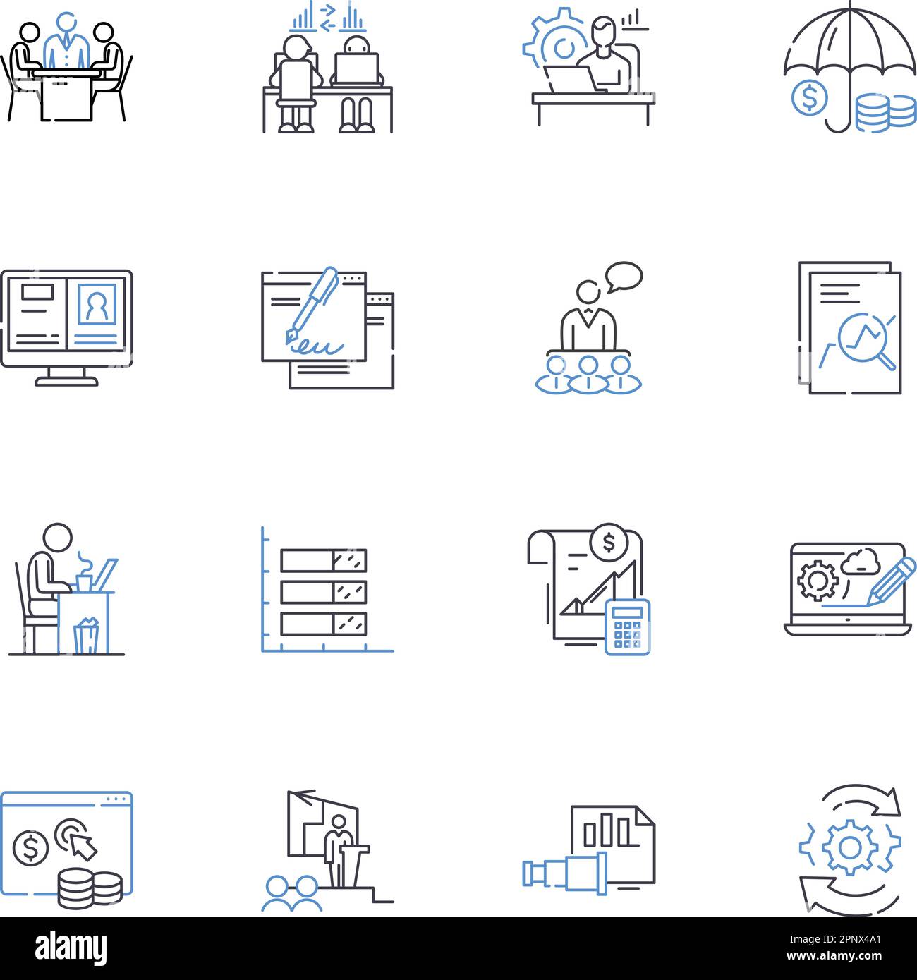 Investment advice line icons collection. Finance, Portfolio, Stocks ...