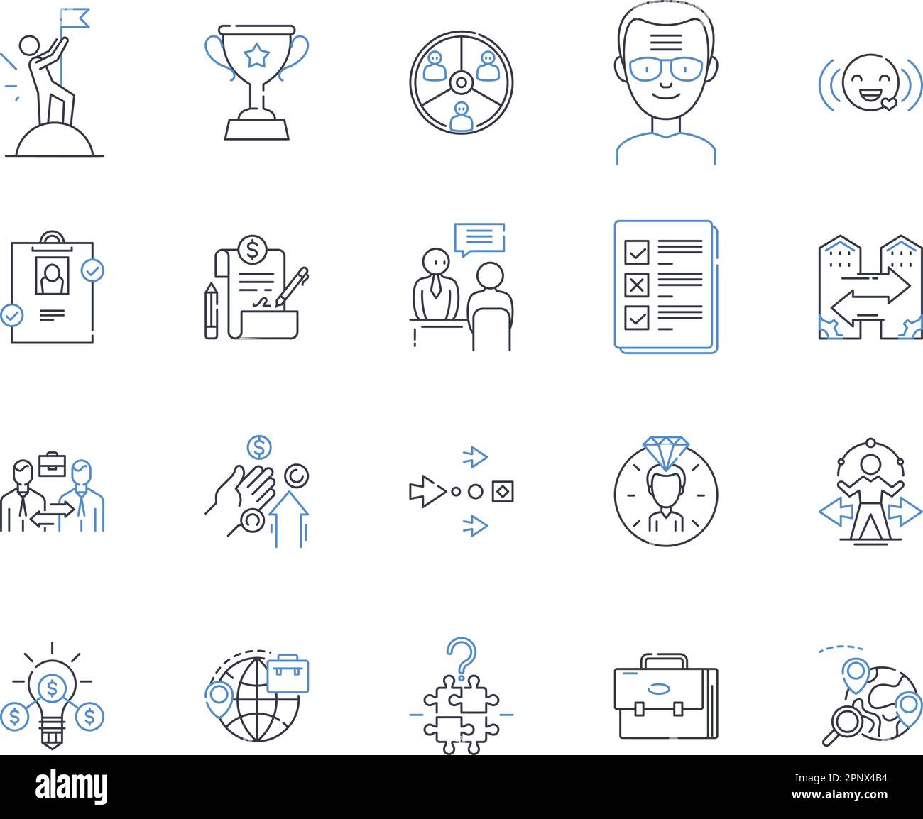 Establishment development line icons collection. Planning, Design ...