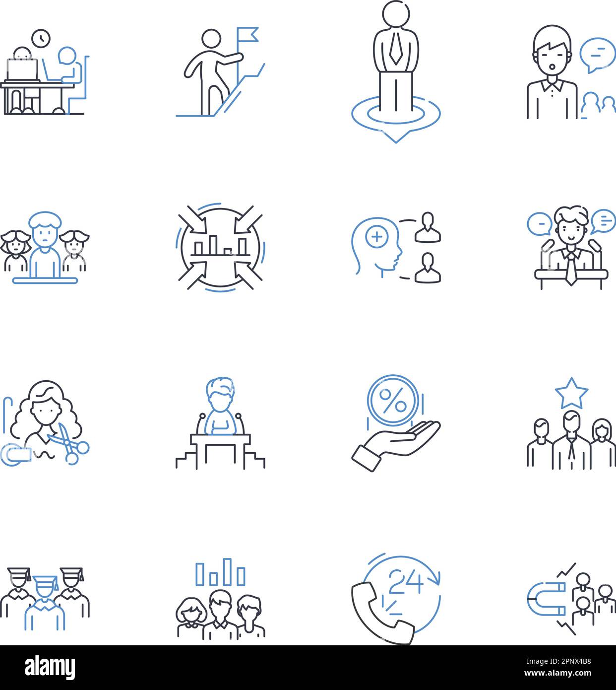 Employment odyssey line icons collection. Career, Job, Resume, Interview, Nerking, Success ...