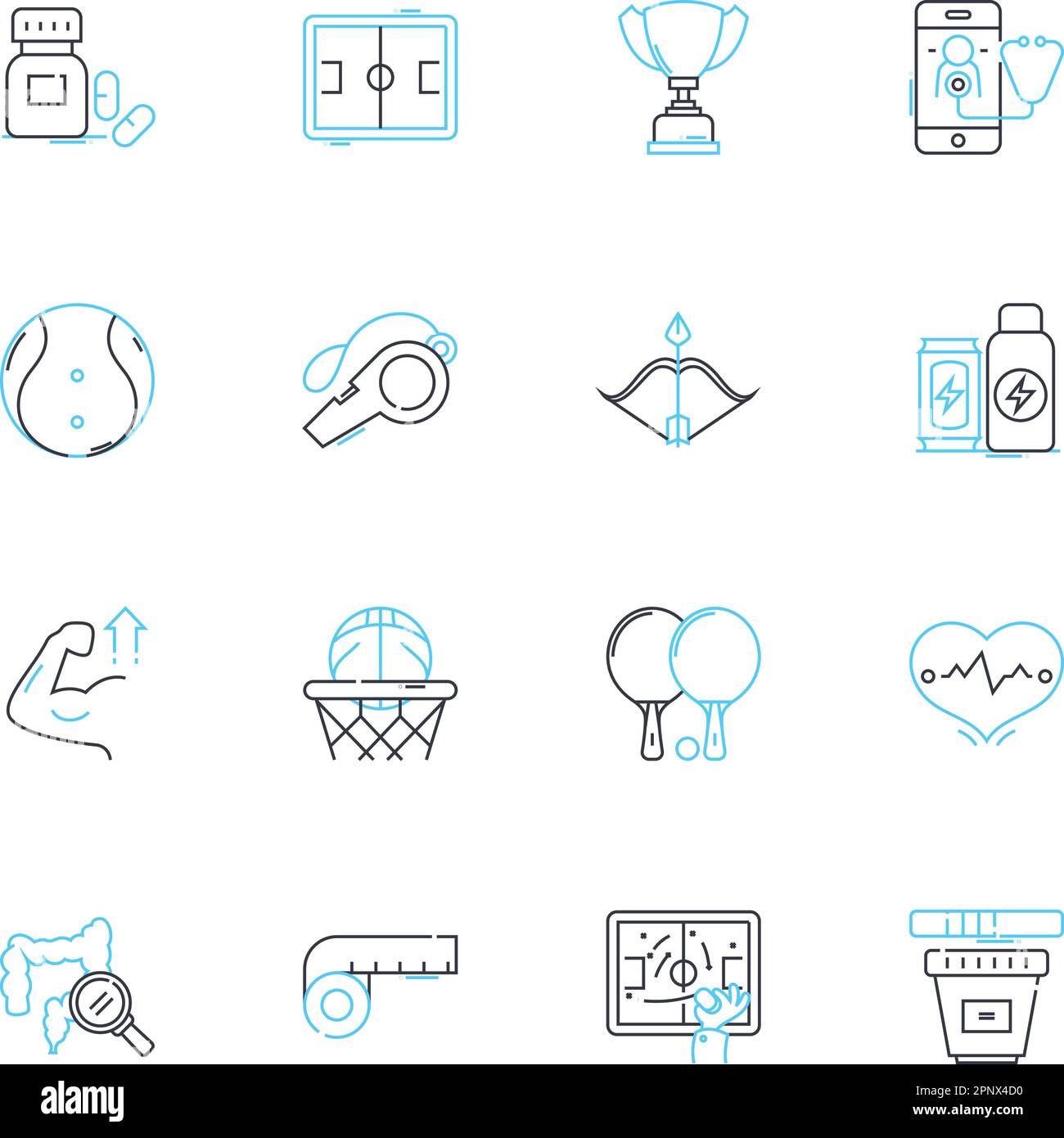 Balanced diet linear icons set. Nutrients, Healthy, Equilibrium ...