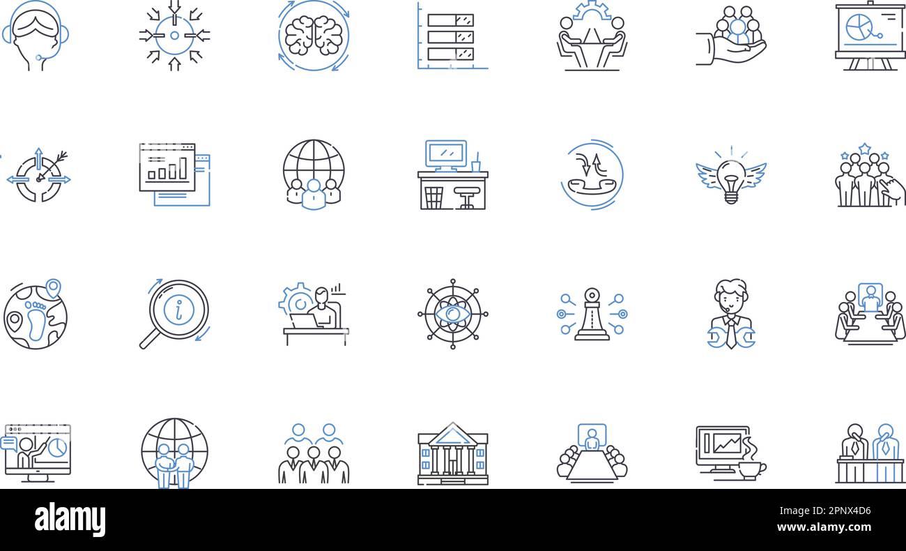 Branch employee line icons collection. Representative, Teller, Banker ...