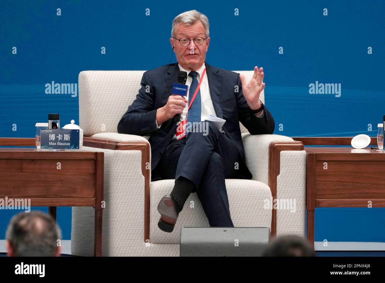 Former United States Ambassador to China Max Baucus speaks during the ... Former United States Ambassador to China Max Baucus speaks during the ...