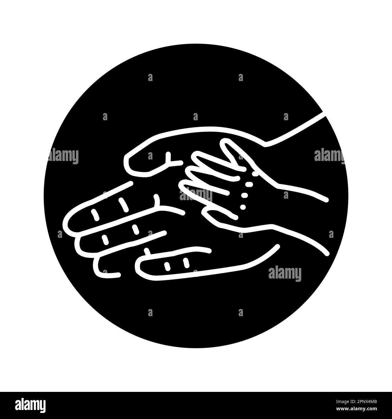 Hand holding hand a child's hand color line icon. Pictogram for web ...