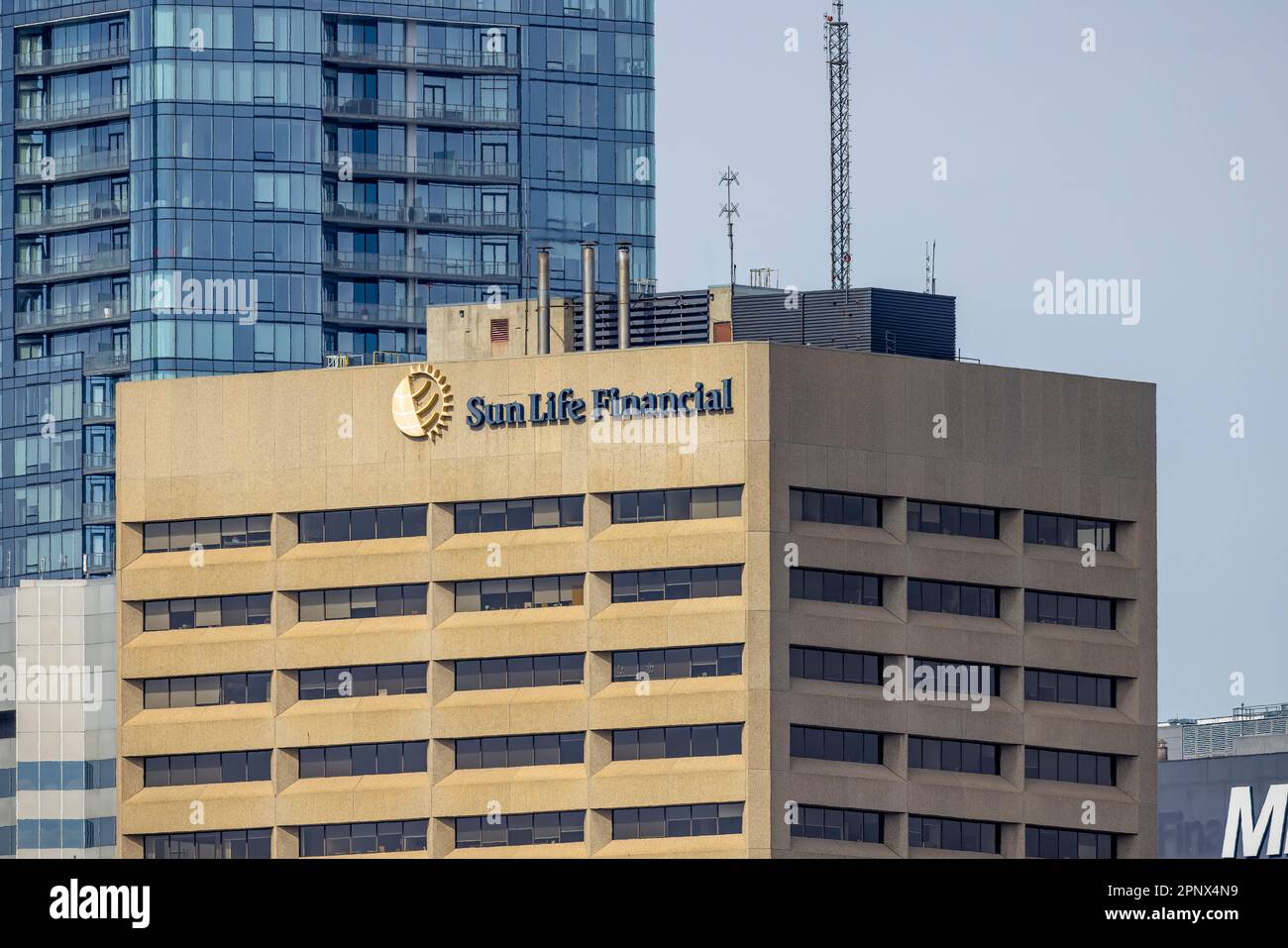 Edmonton, Alberta, Canada. Apr 20, 2023. A close up to a Sun Life ...