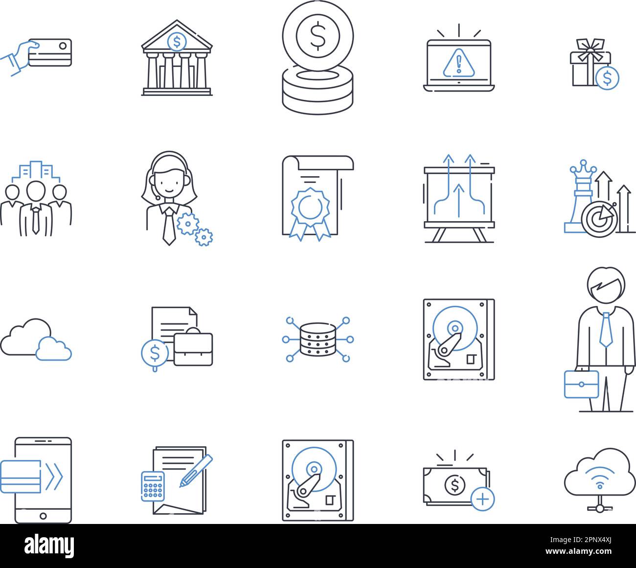 Cybersecurity Line Icons Collection Encryption Firewall Malware Phishing Antivirus