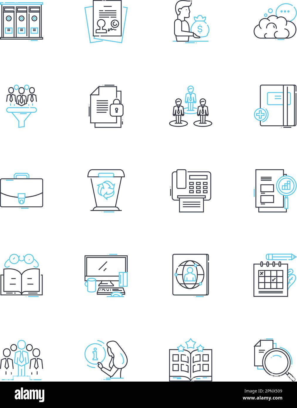 Fitness center linear icons set. Gym, Exercise, Health, Strength, Cardio, Weightlifting, Muscles ...