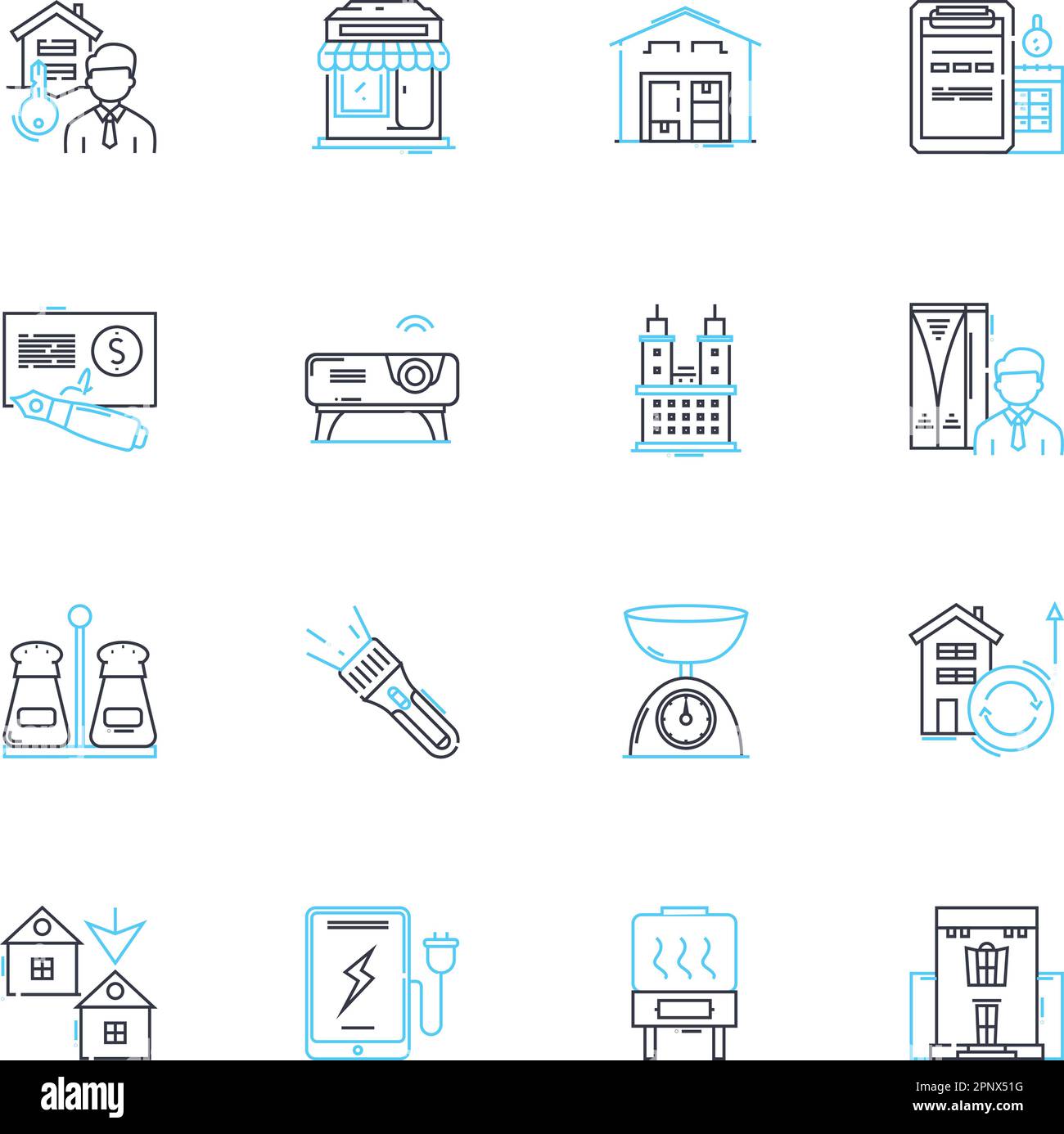 Resort trade linear icons set. Hospitality, Luxury, Accommodation ...