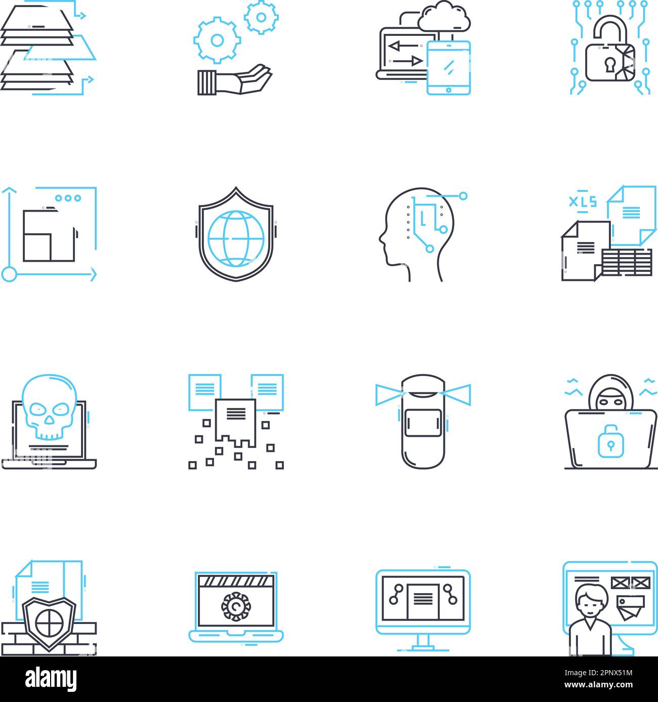 Classified facts linear icons set. Confidentiality, Secrecy ...