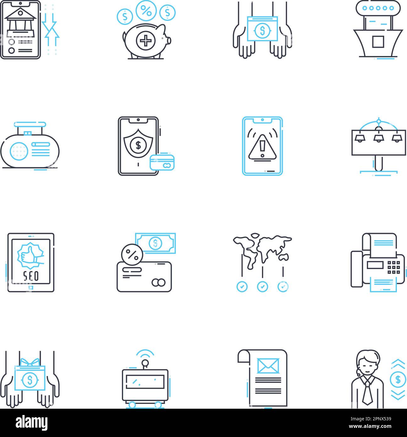 Expense - Expenditure linear icons set. Budget, Cost, Spending ...