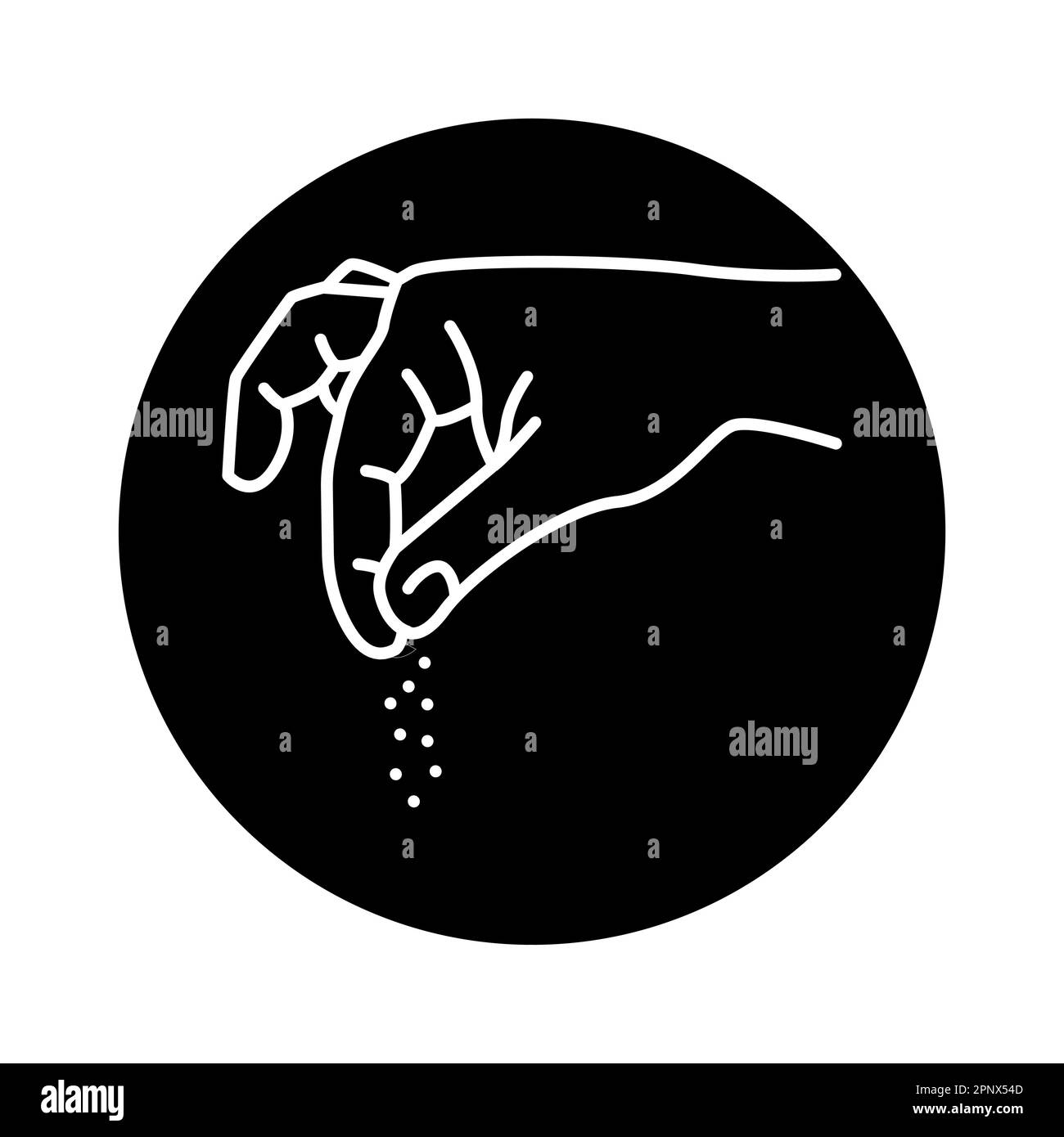 Hand sprinkles salt color line icon. Pictogram for web page, mobile app ...