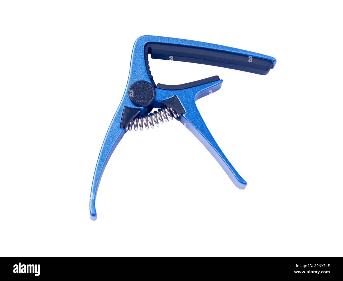 Guitar blue capo on white background , close up Stock Photo - Alamy