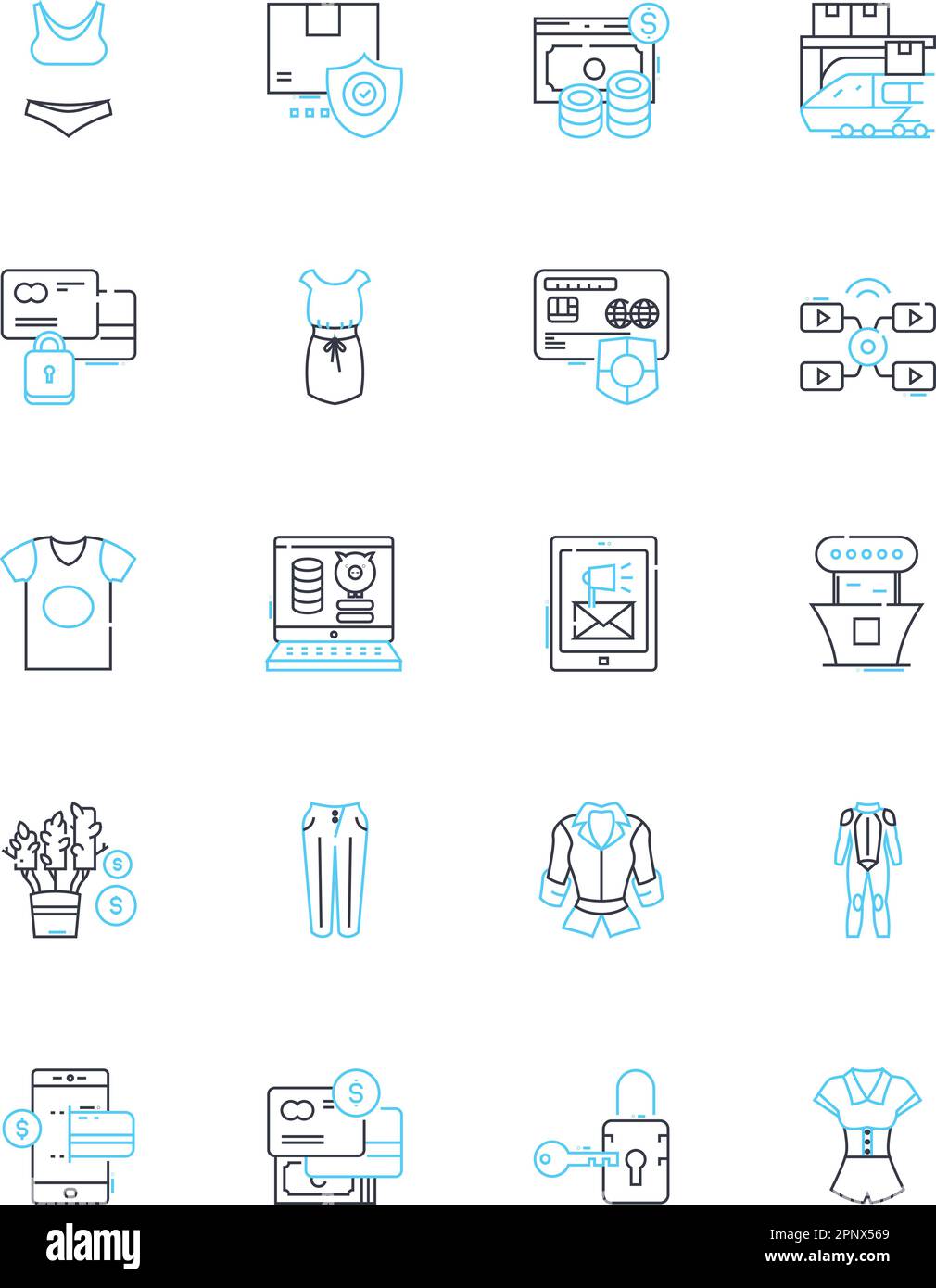Product communication linear icons set. Advertising, Branding ...