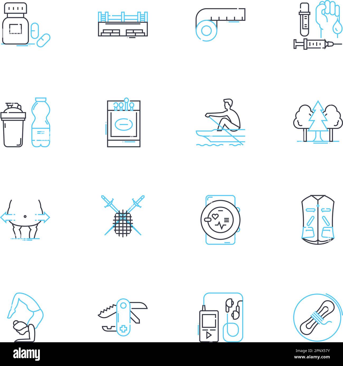 Health and harmony linear icons set. Wellness, Balance, Serenity ...