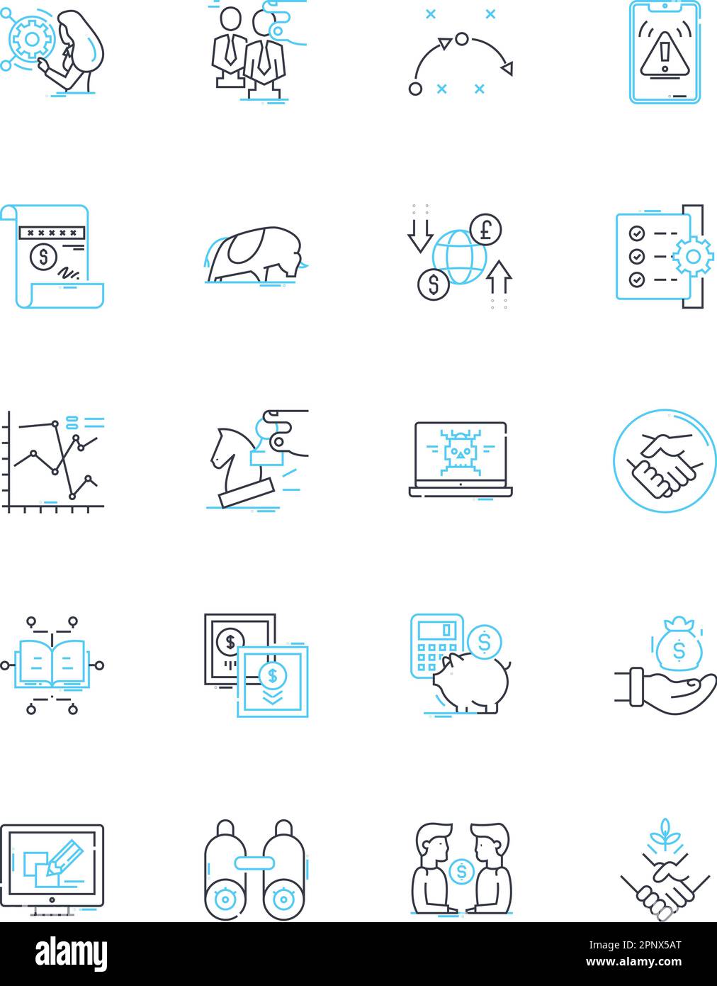Online company linear icons set. E-commerce, Digital, Marketplace ...