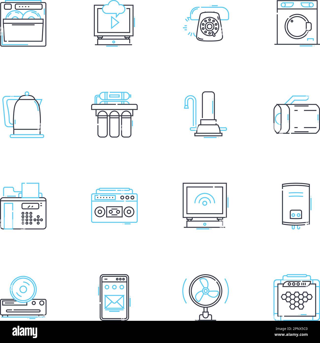 Grocery markets linear icons set. Produce, Deli, Bakery, Meat, Dairy ...