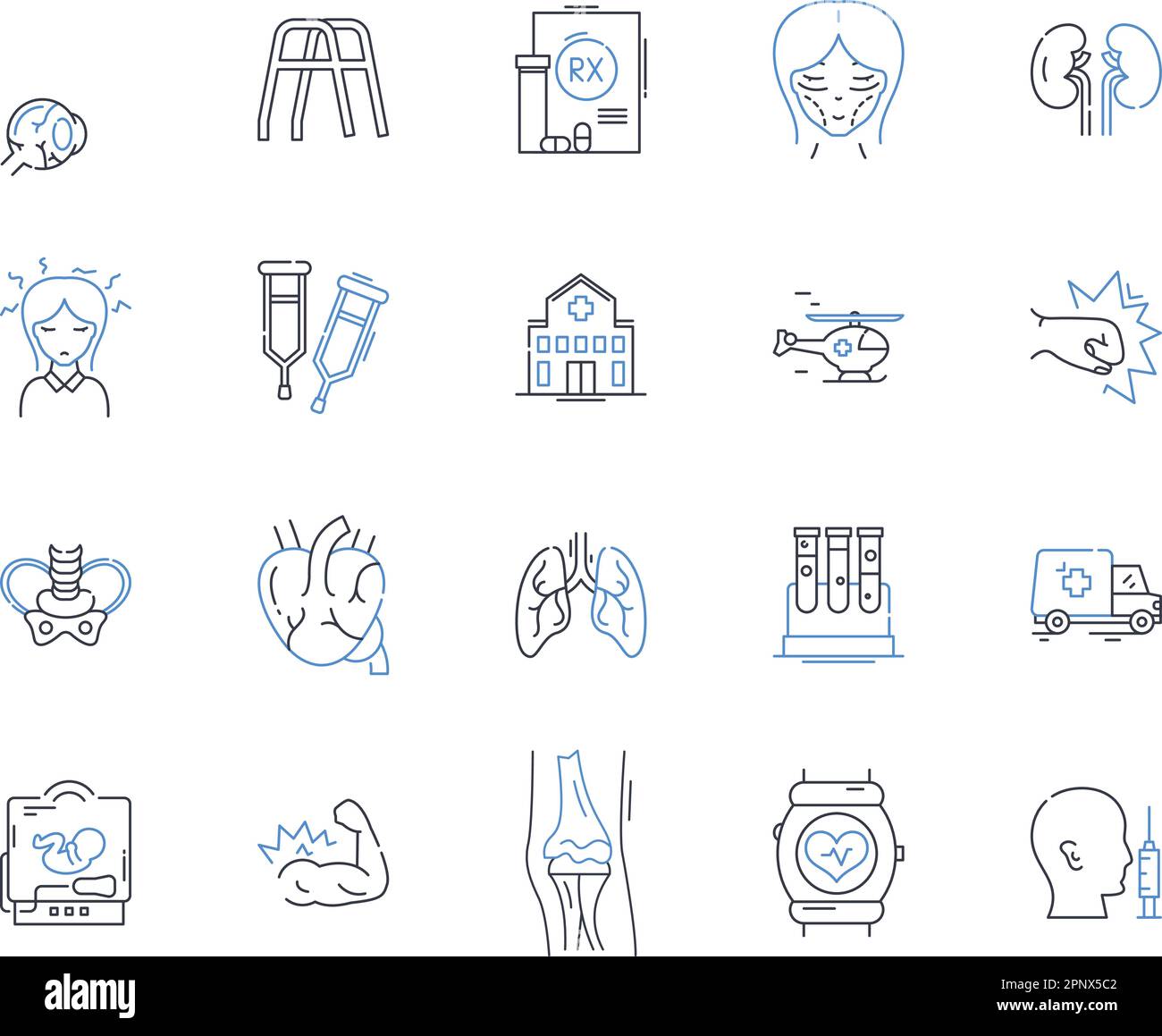 Nutritional medicine line icons collection. Nutrients, Supplements ...