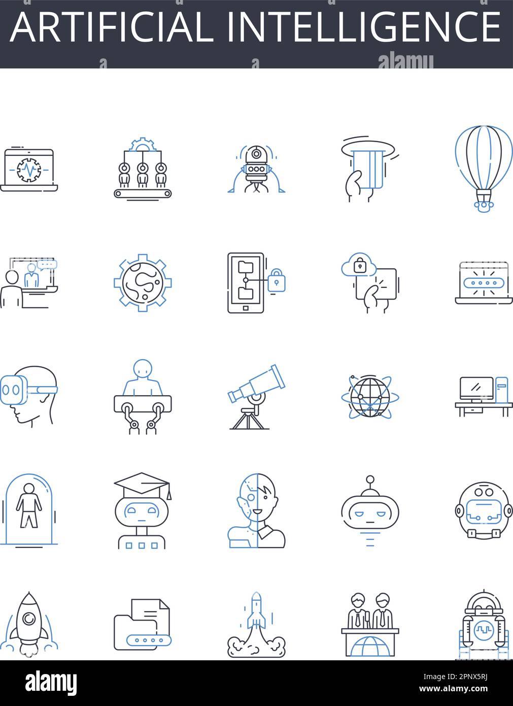 Artificial intelligence line icons collection. Asset, Investment ...