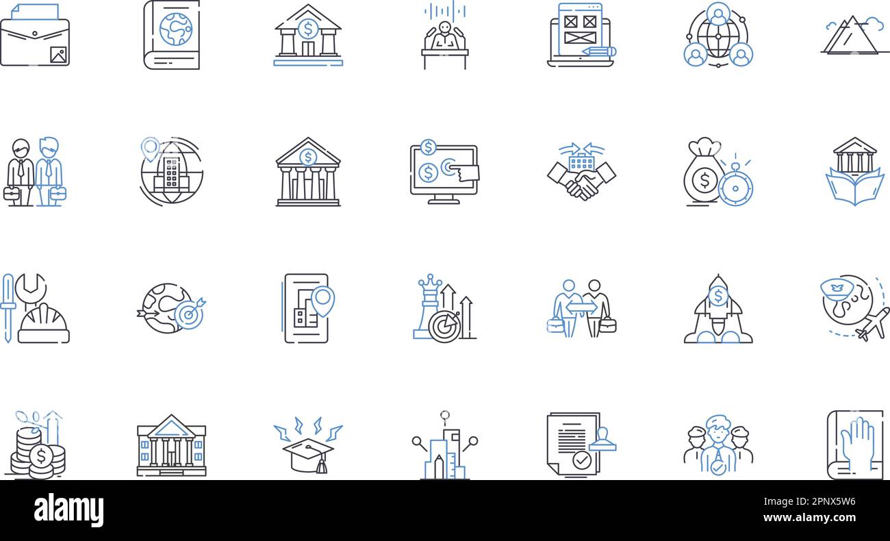 Rule Polity line icons collection. governance, authority, regulations, jurisdiction, order ...