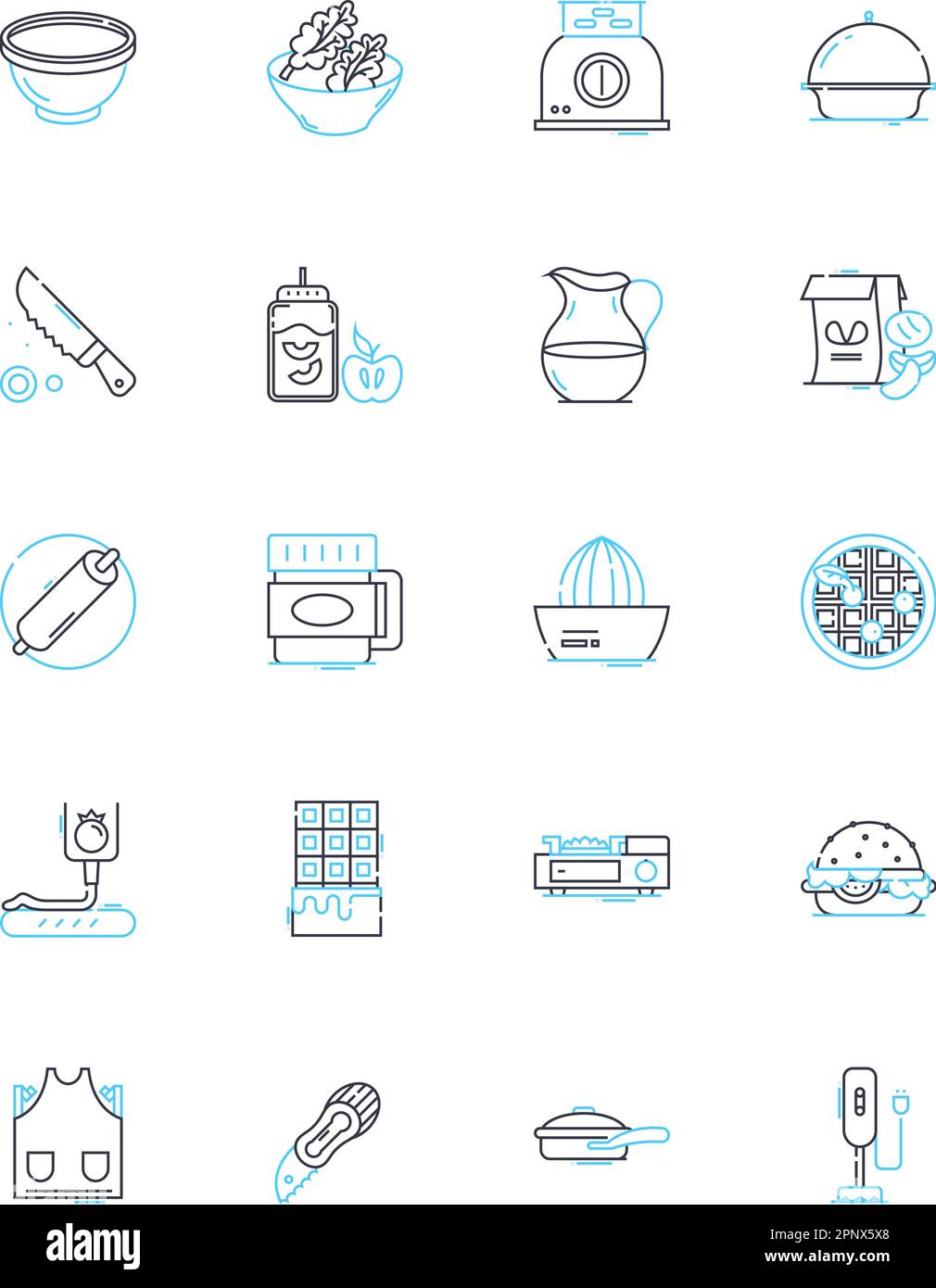 Comfort cooking linear icons set. Warmth, Nourishment, Coziness, Homey ...